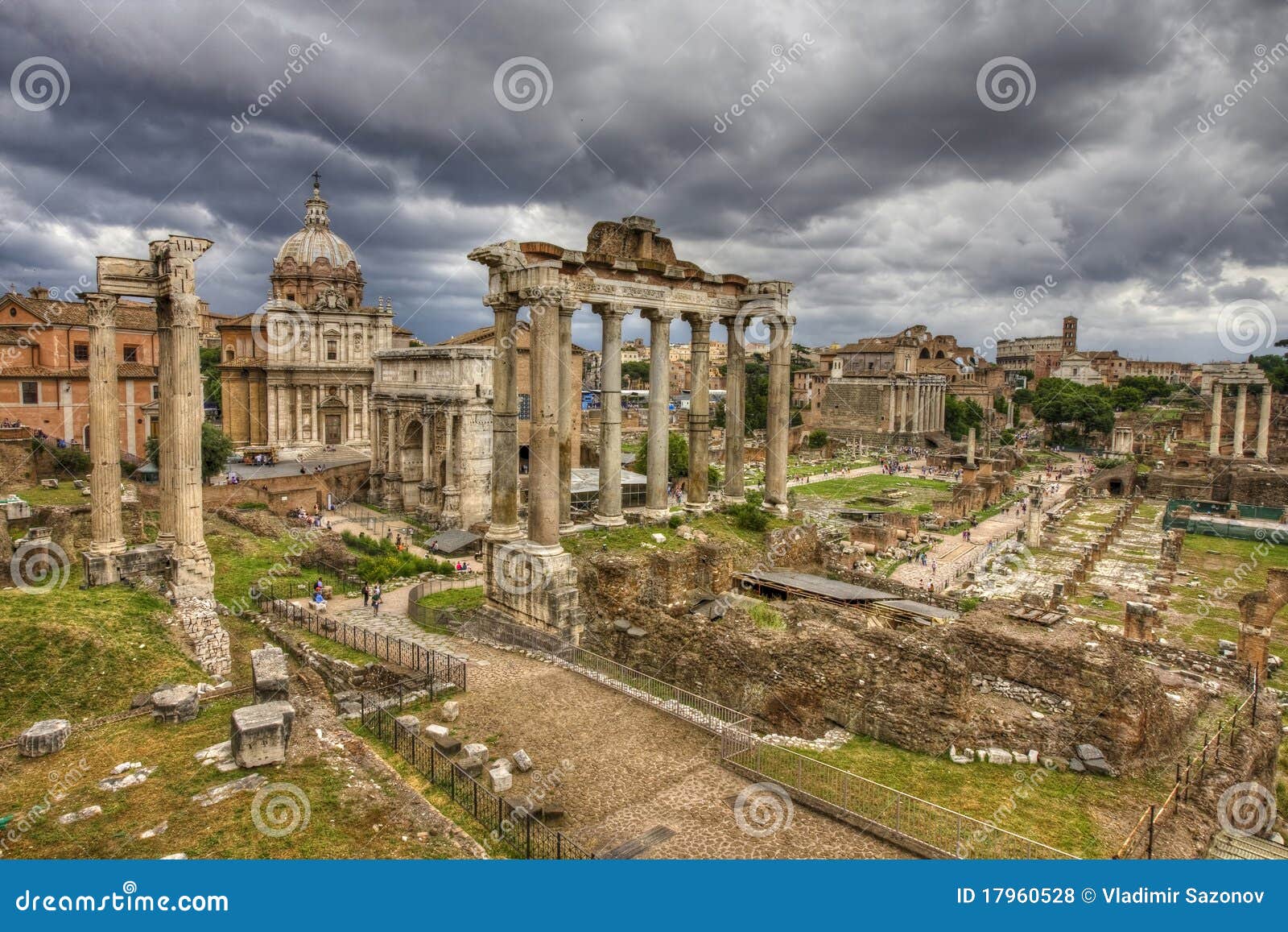 The Roman Forum in Rome. HDR Image. Stock Photo - Image of ...