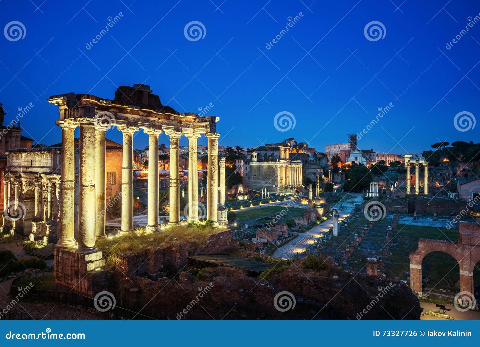 Roman Forum in Rome at Sunset Stock Photo - Image of cityscape ...
