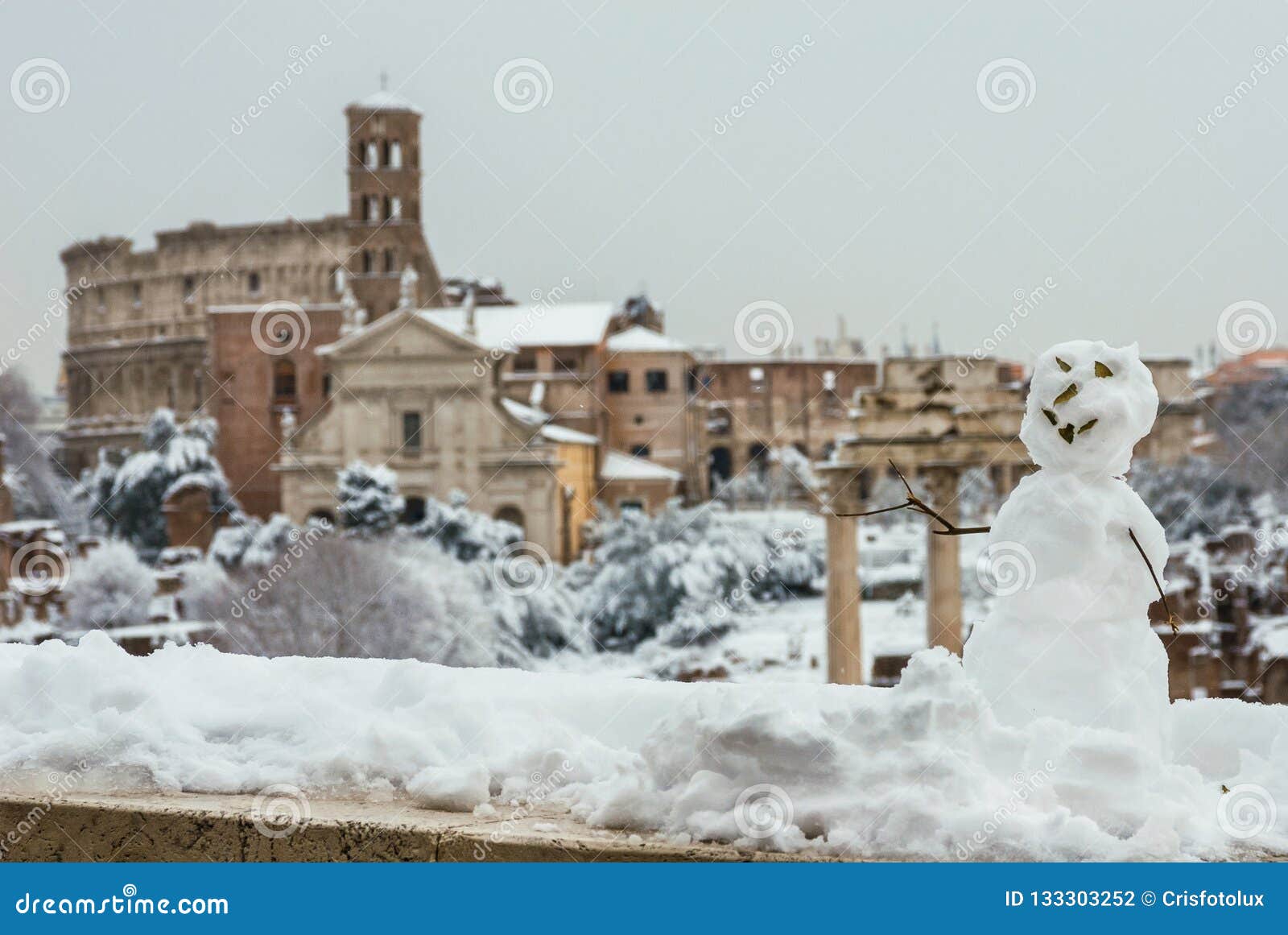 Roman Forum and snowman stock photo. Image of rome, architecture ...
