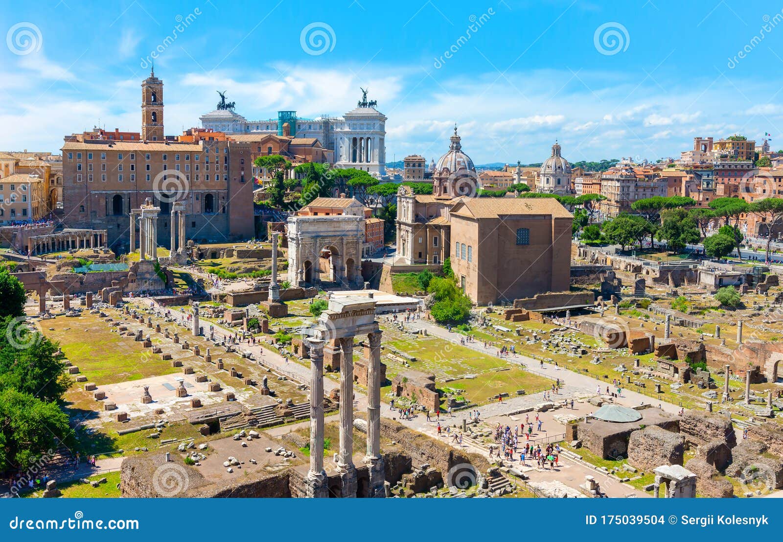 Roman Forum in summer stock photo. Image of ruin, destination - 175039504