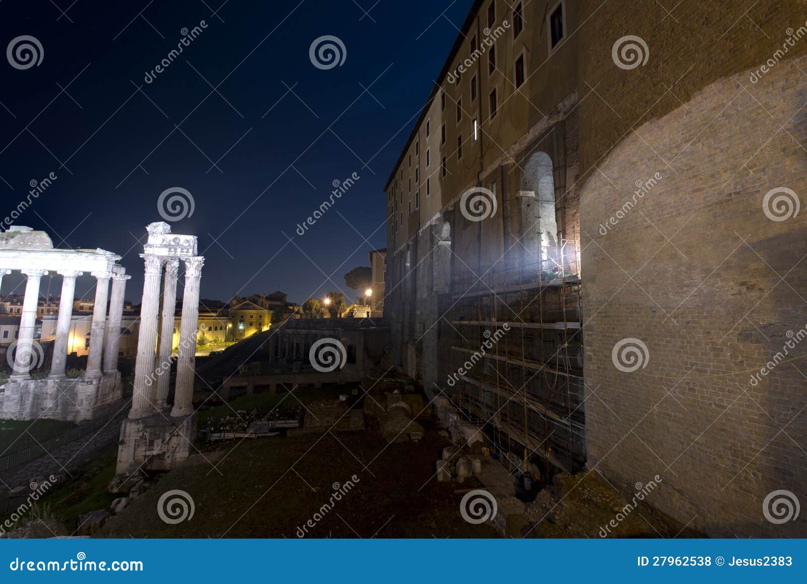 Roman Forum, Tabularium and Temple of Vespasian Stock Photo - Image of ...