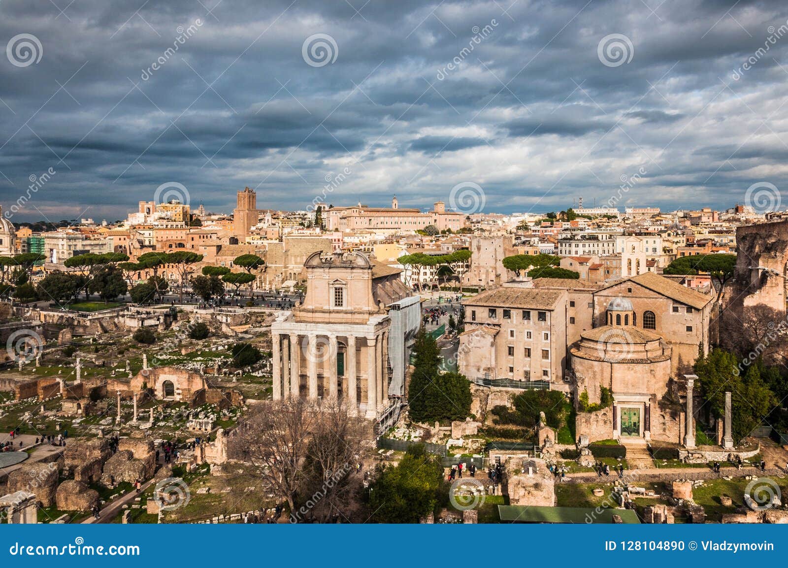 Roman Forum View with Cloudy Sky on the Background Stock Photo - Image ...