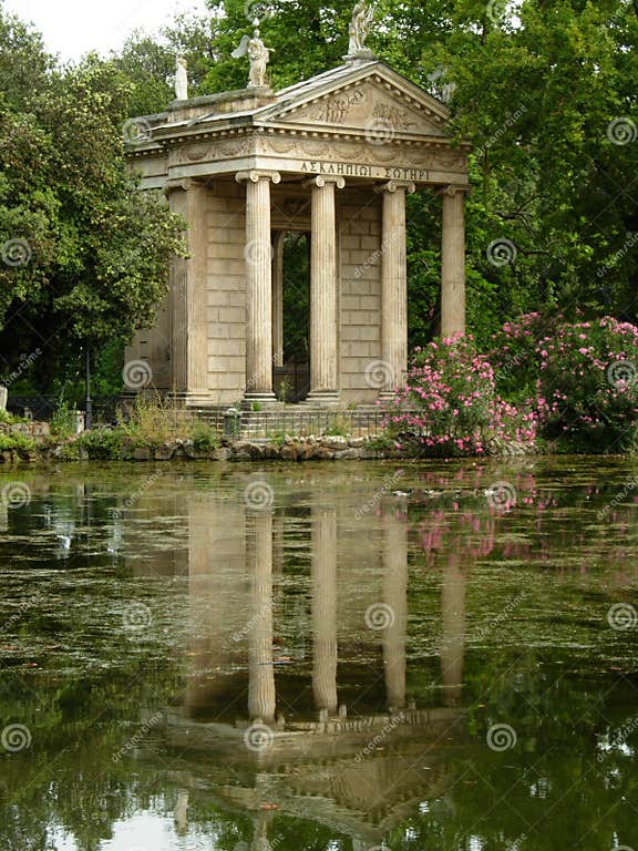 Roman Garden stock photo. Image of lake, temple, rome - 4881340