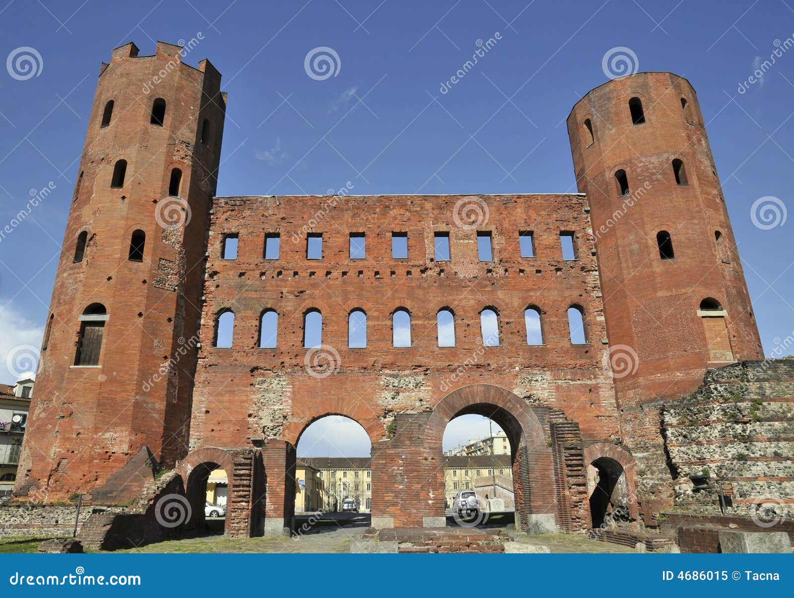 Roman Gate with Towers in Turin Stock Image - Image of roman, antique ...