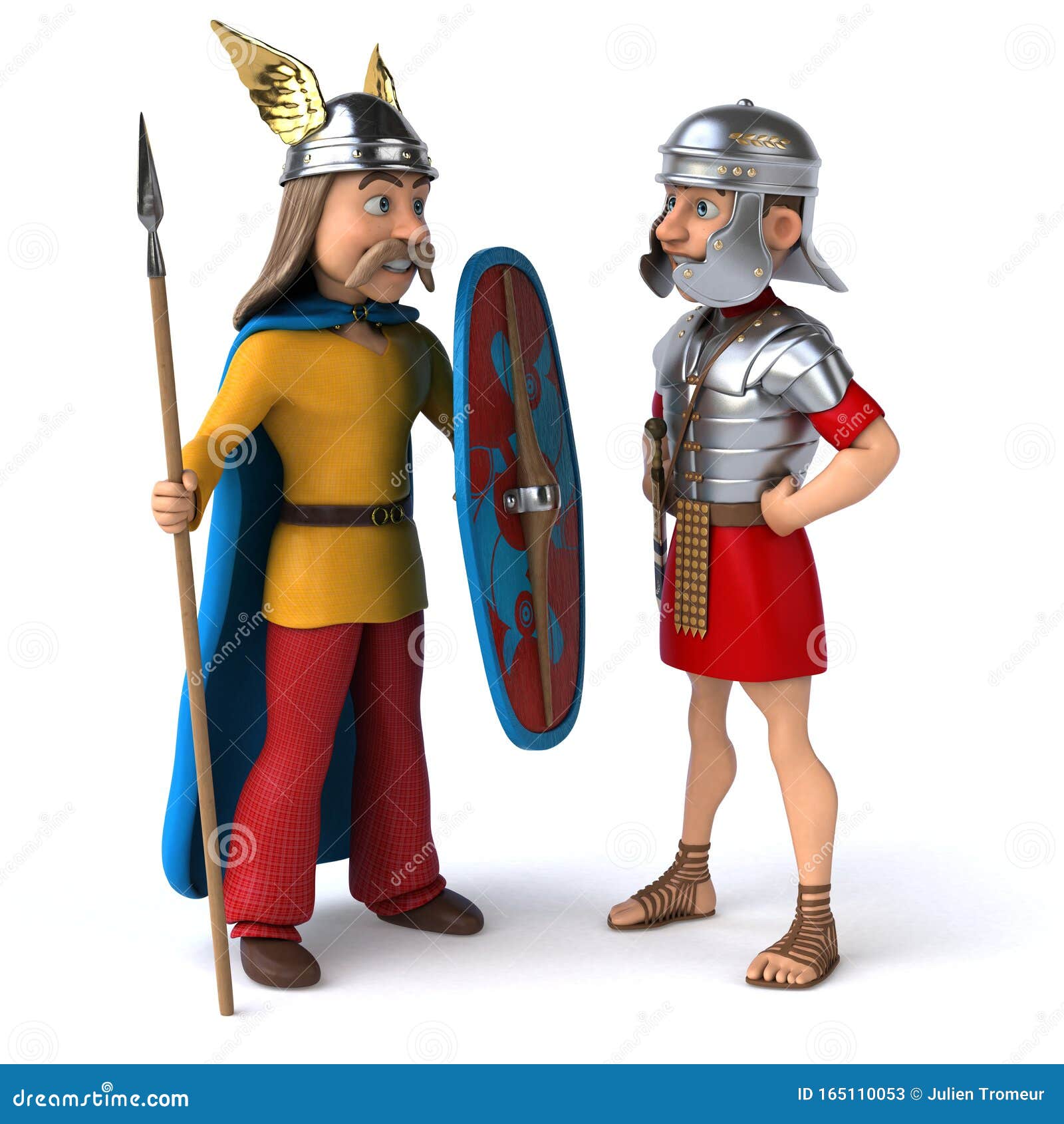 Roman and Gaul - 3D Illustration Stock Illustration - Illustration of ...