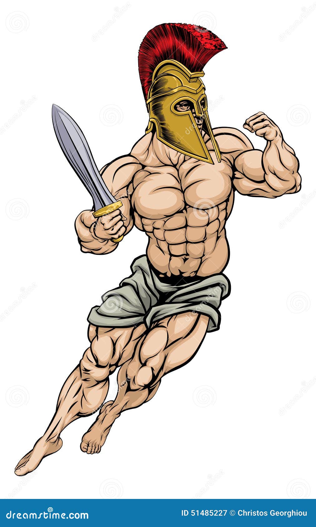 Roman Gladiator Warrior stock vector. Illustration of greece - 51485227