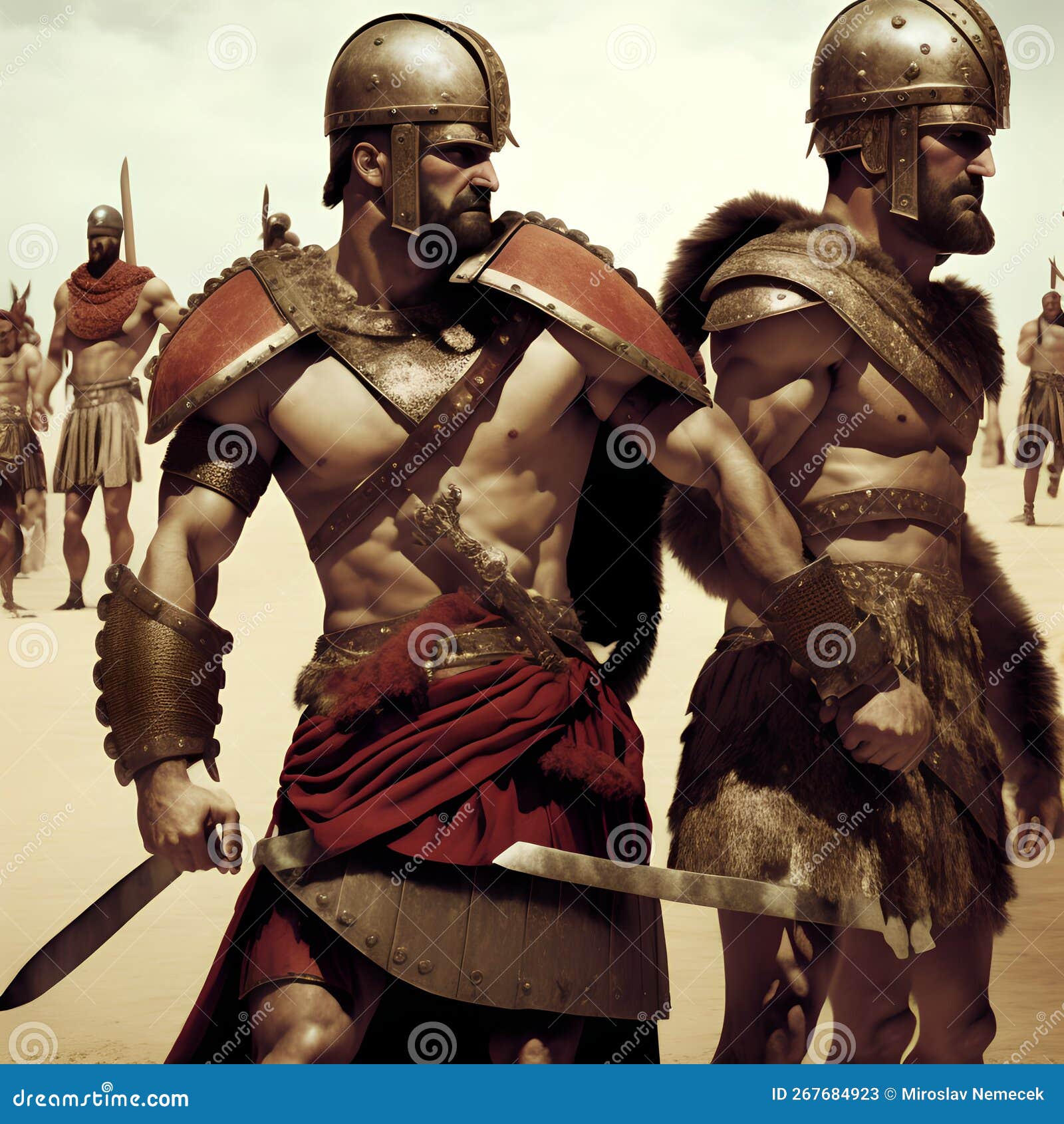 Roman Gladiators, Generative AI Illustration Royalty-Free Stock ...
