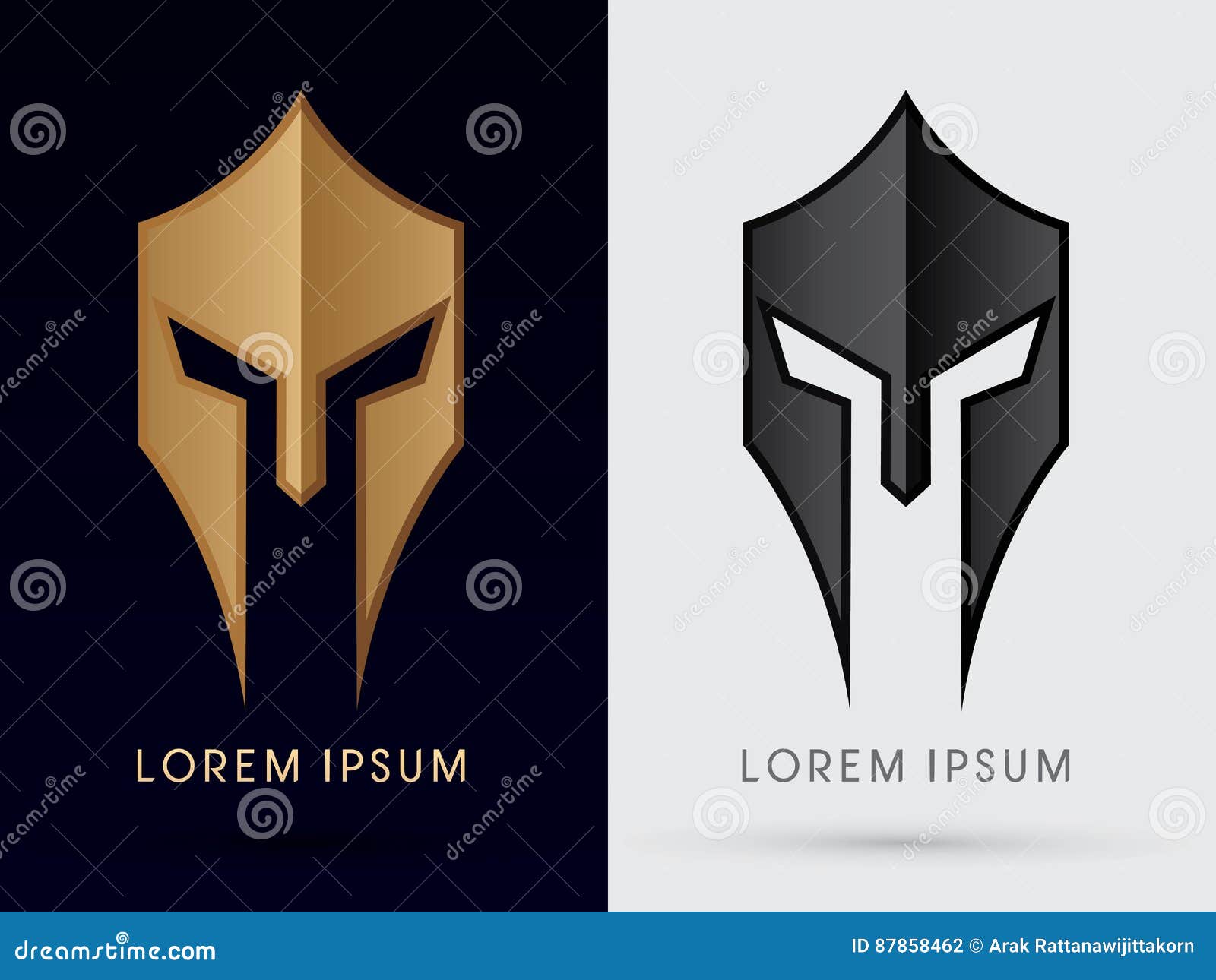 Greek Helmet With Crossed Swords. Vector Illustration | CartoonDealer ...