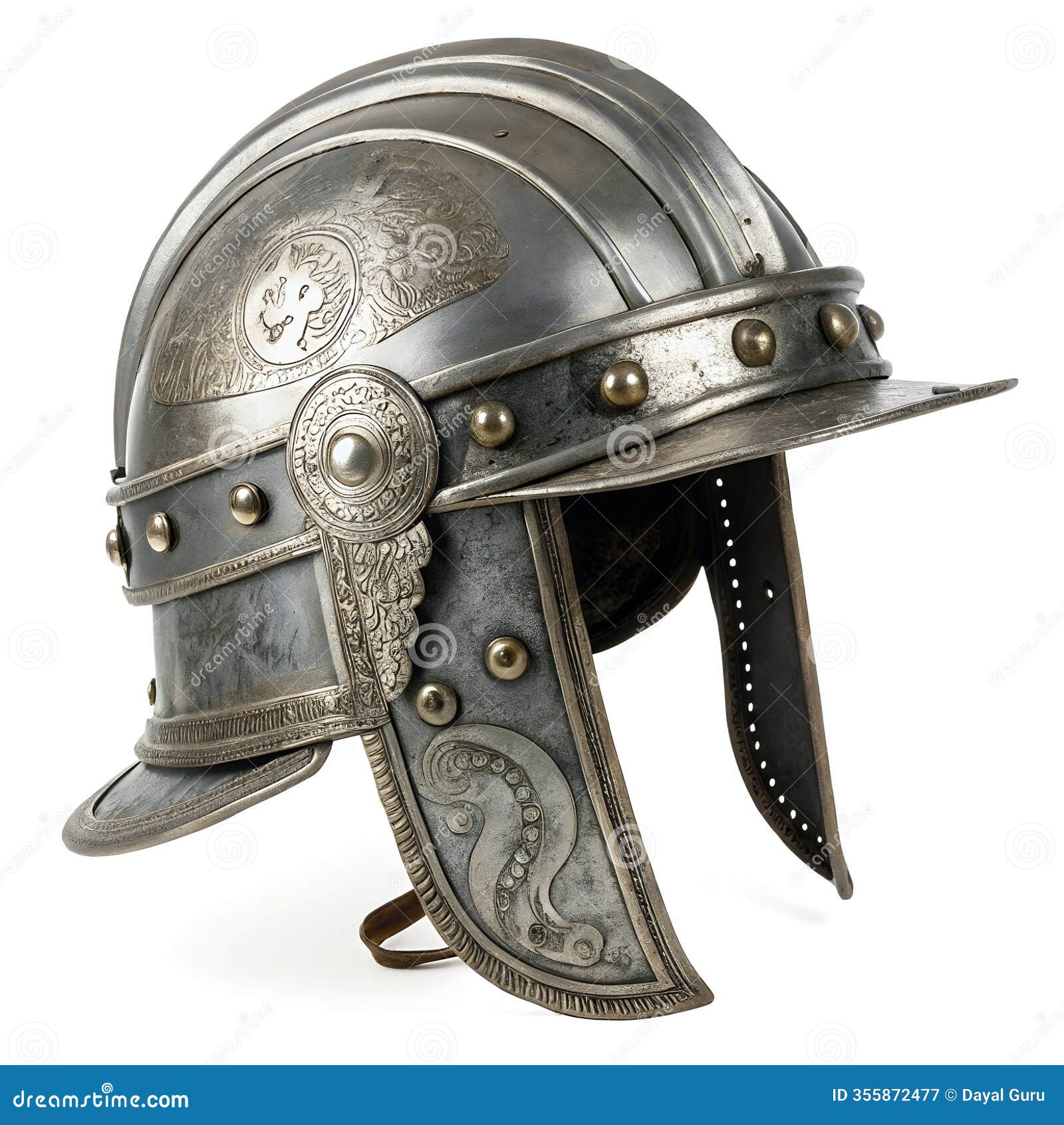 Roman Helmet Galea Isolated on White Background Stock Illustration ...