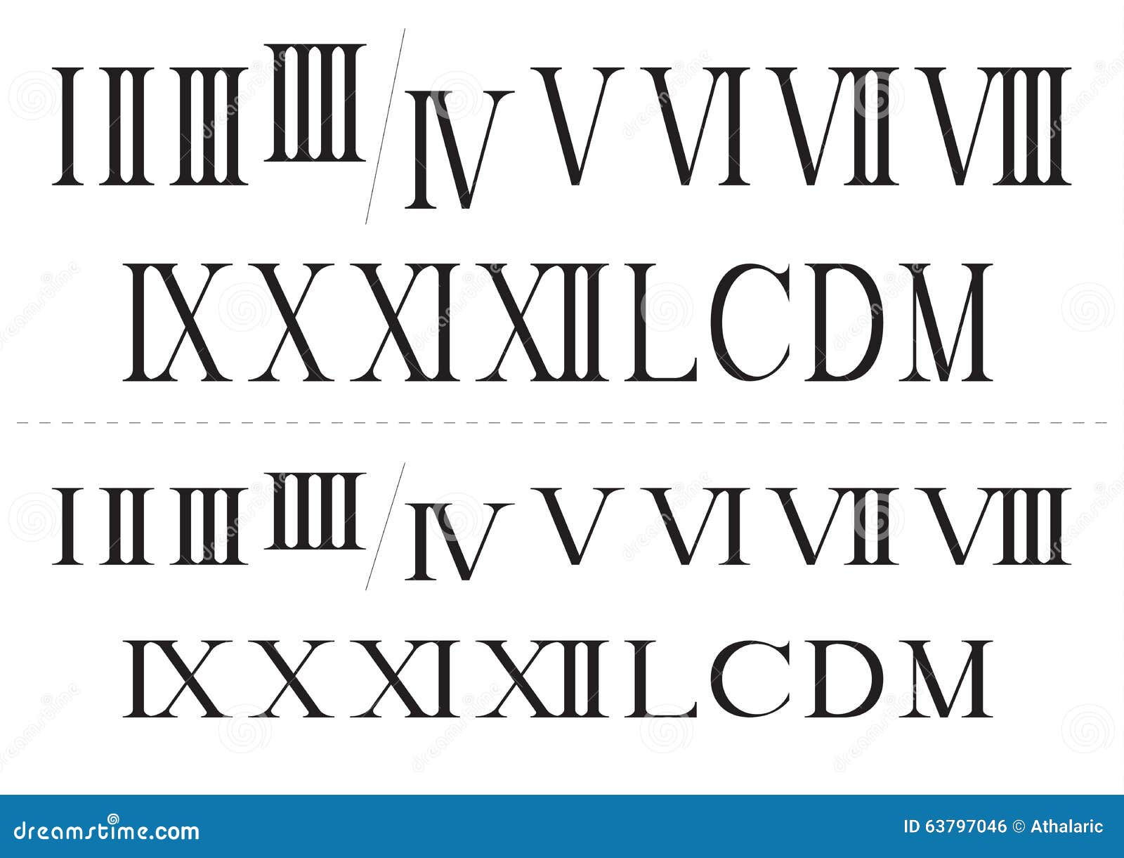 Roman isolated numbers set stock vector. Illustration of numbers - 63797046