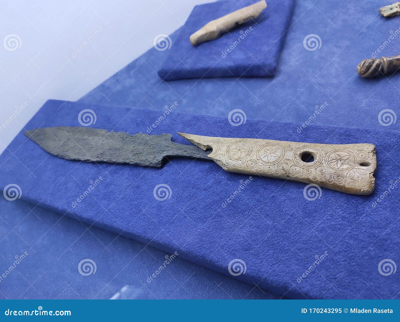 Roman Knife with Decorated Ivory Antique Object Stock Image - Image of ...