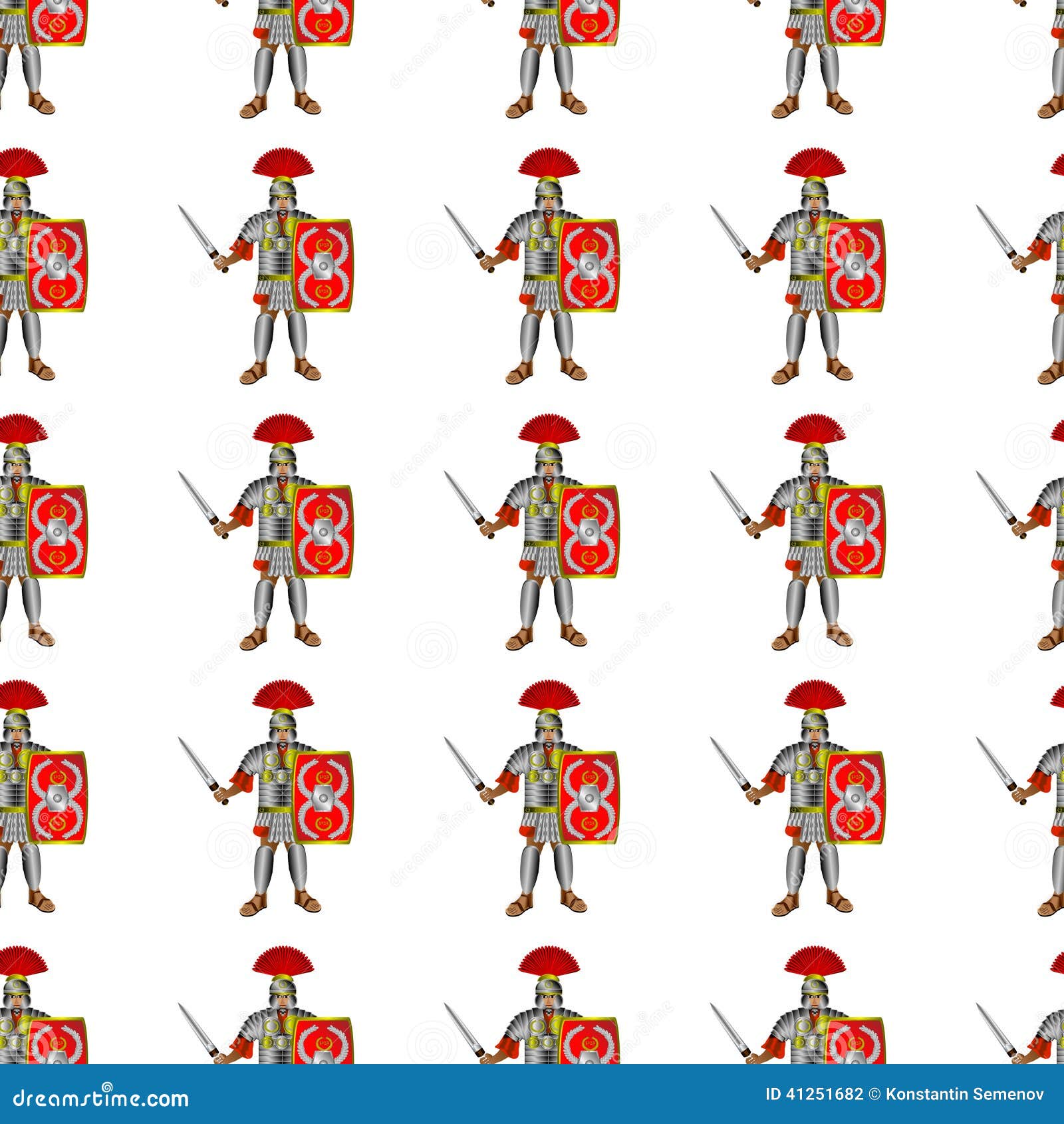 Roman Legionaries Seamless Pattern Stock Illustration - Illustration of ...