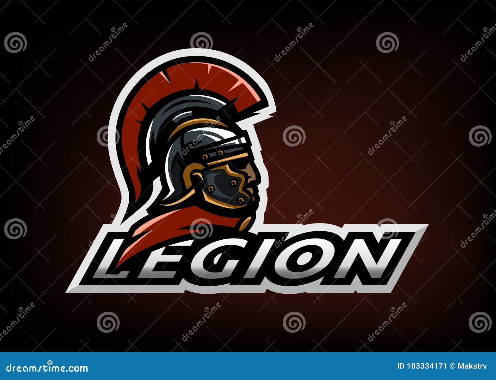 Roman Legionnaire Logo on a Dark Background. Stock Vector ...