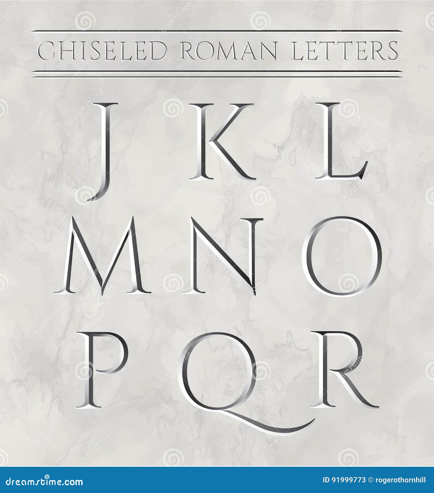 Roman Letters Chiseled in Marble Stone. Stock Vector - Illustration of ...