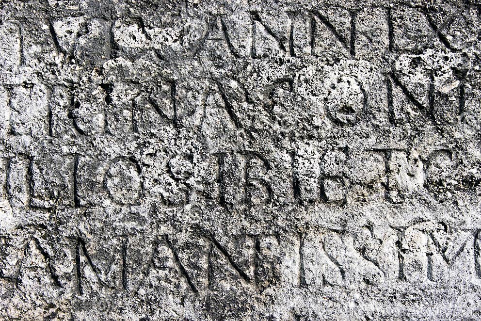 Roman Letters Stone Texture Stock Image - Image of archeology, message ...