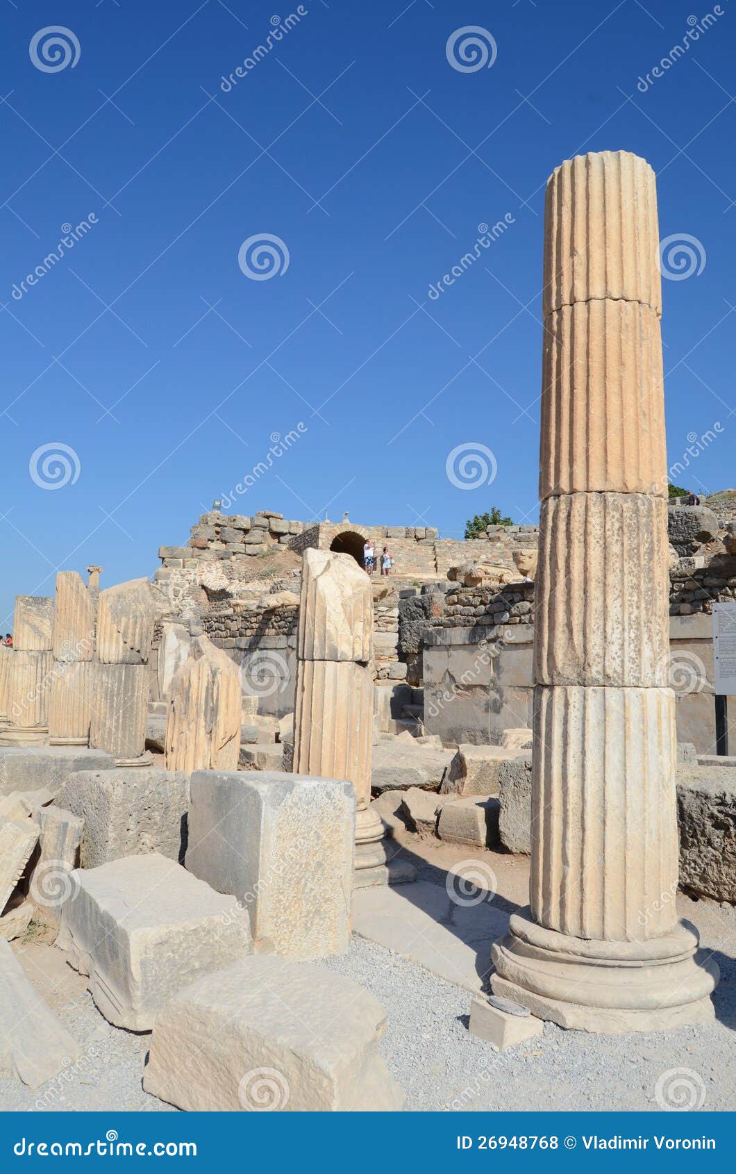 Roman Library of Celsus in Ephesus Stock Photo - Image of roman, time ...