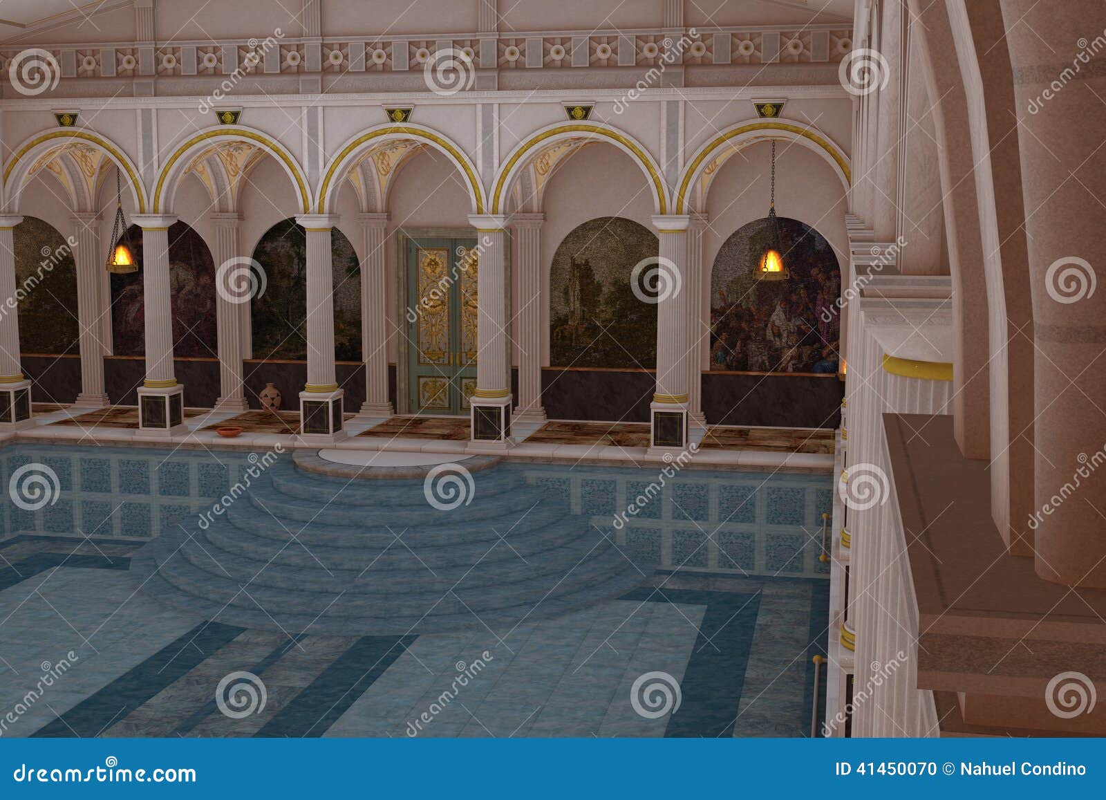 Roman Luxurious Swimming Pool Stock Photo - Image of beautiful ...