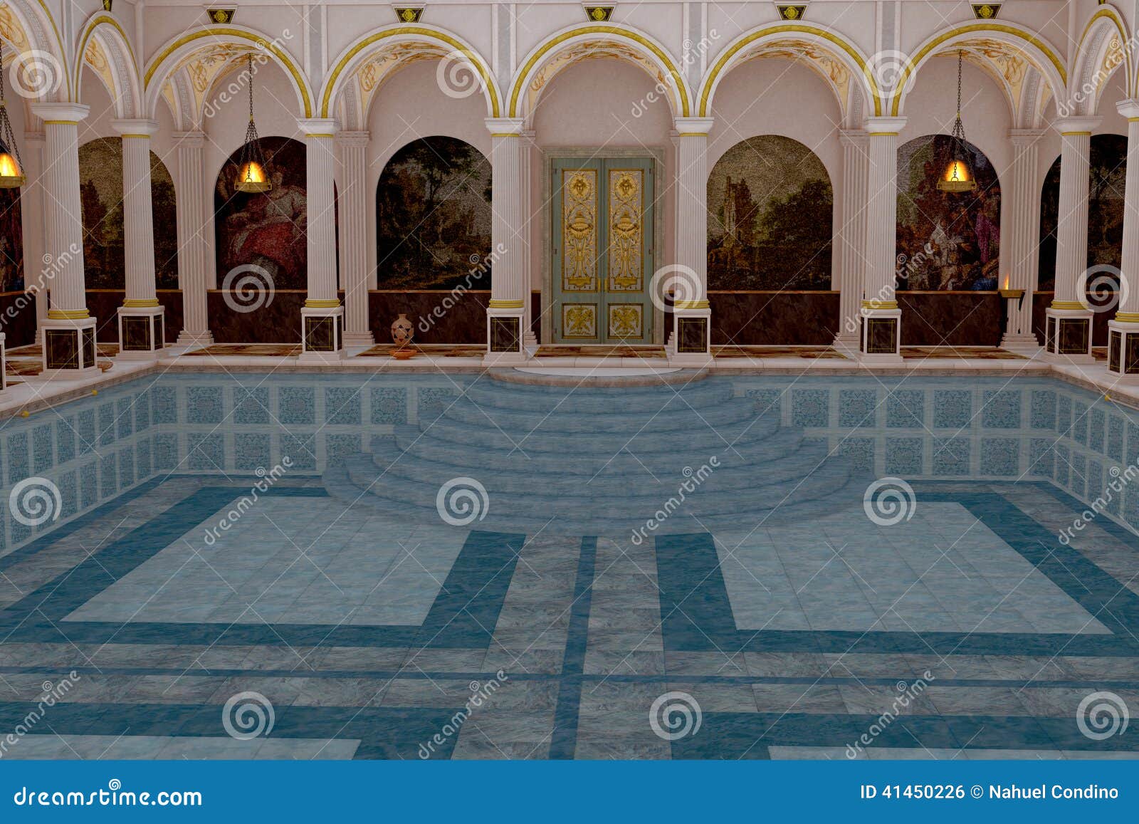 Roman Luxurious Swimming Pool Stock Photo - Image of swimming, luxury ...