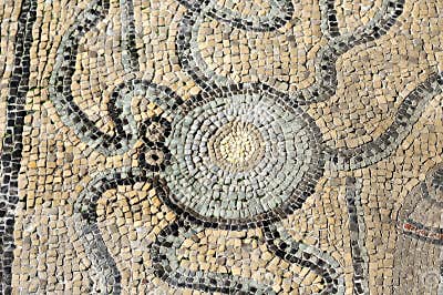 Roman mosaic of an octopus stock photo. Image of eyes - 13993428