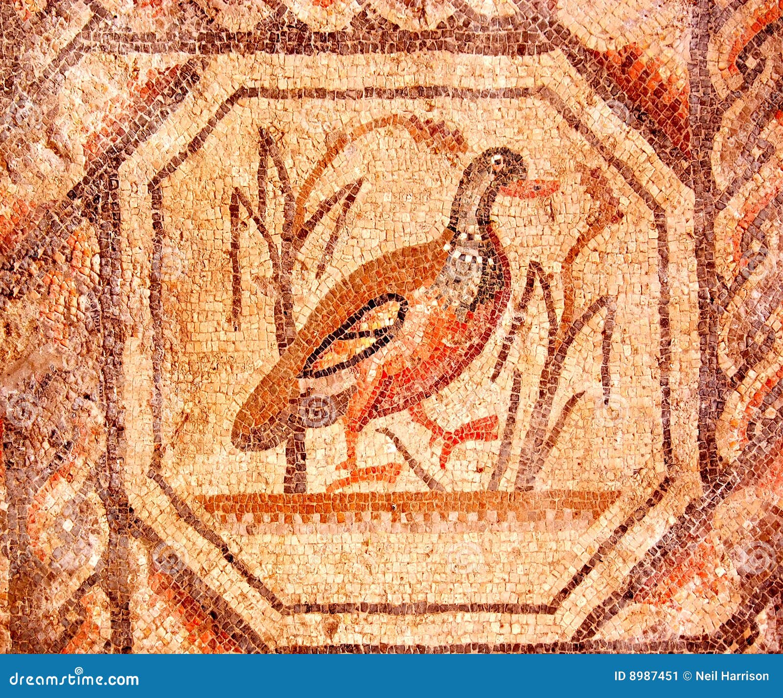 Roman Mosaic of a Walking Duck Stock Image - Image of craftsmanship ...