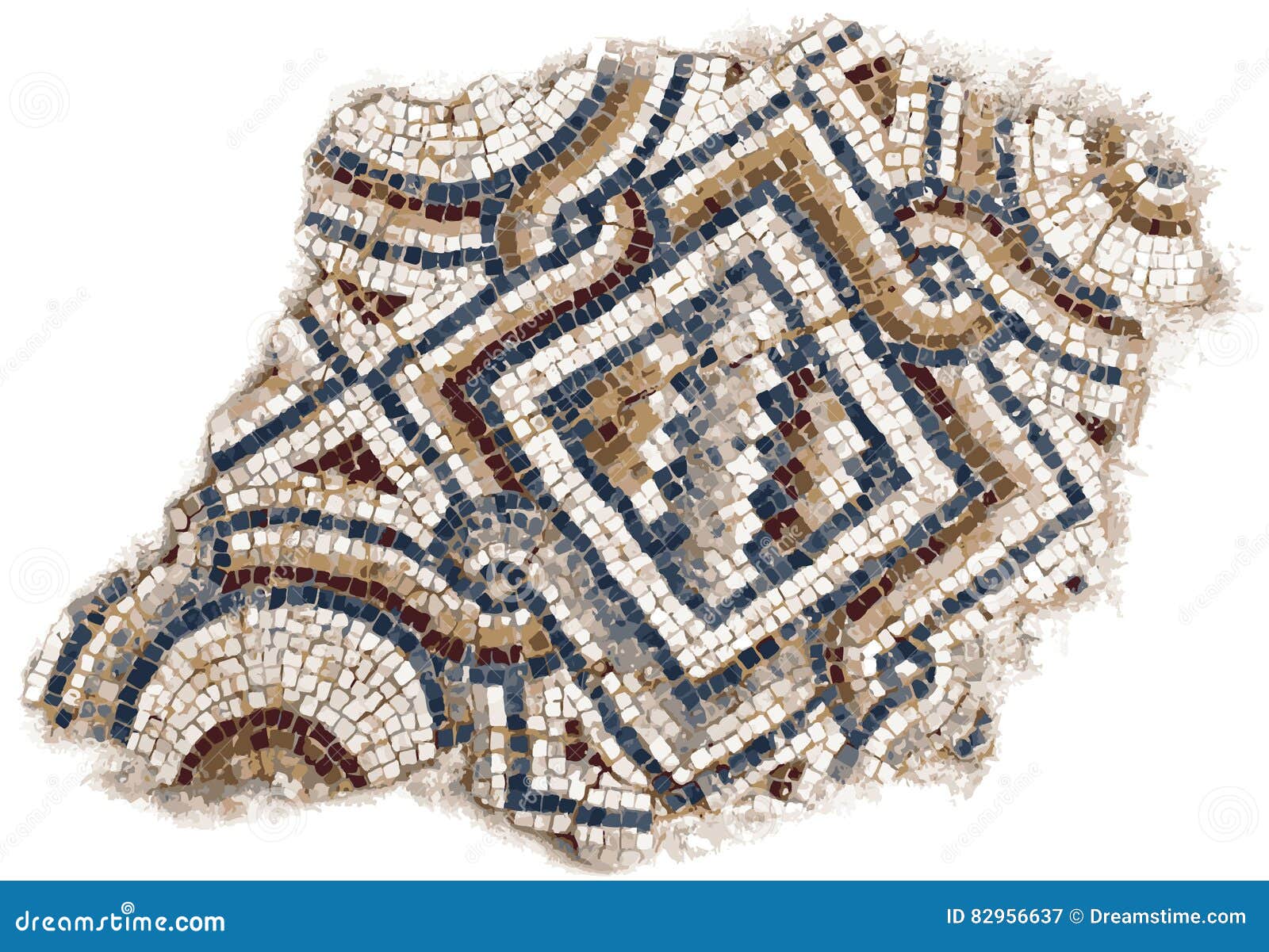 Roman mosaics illustration stock vector. Illustration of element - 82956637