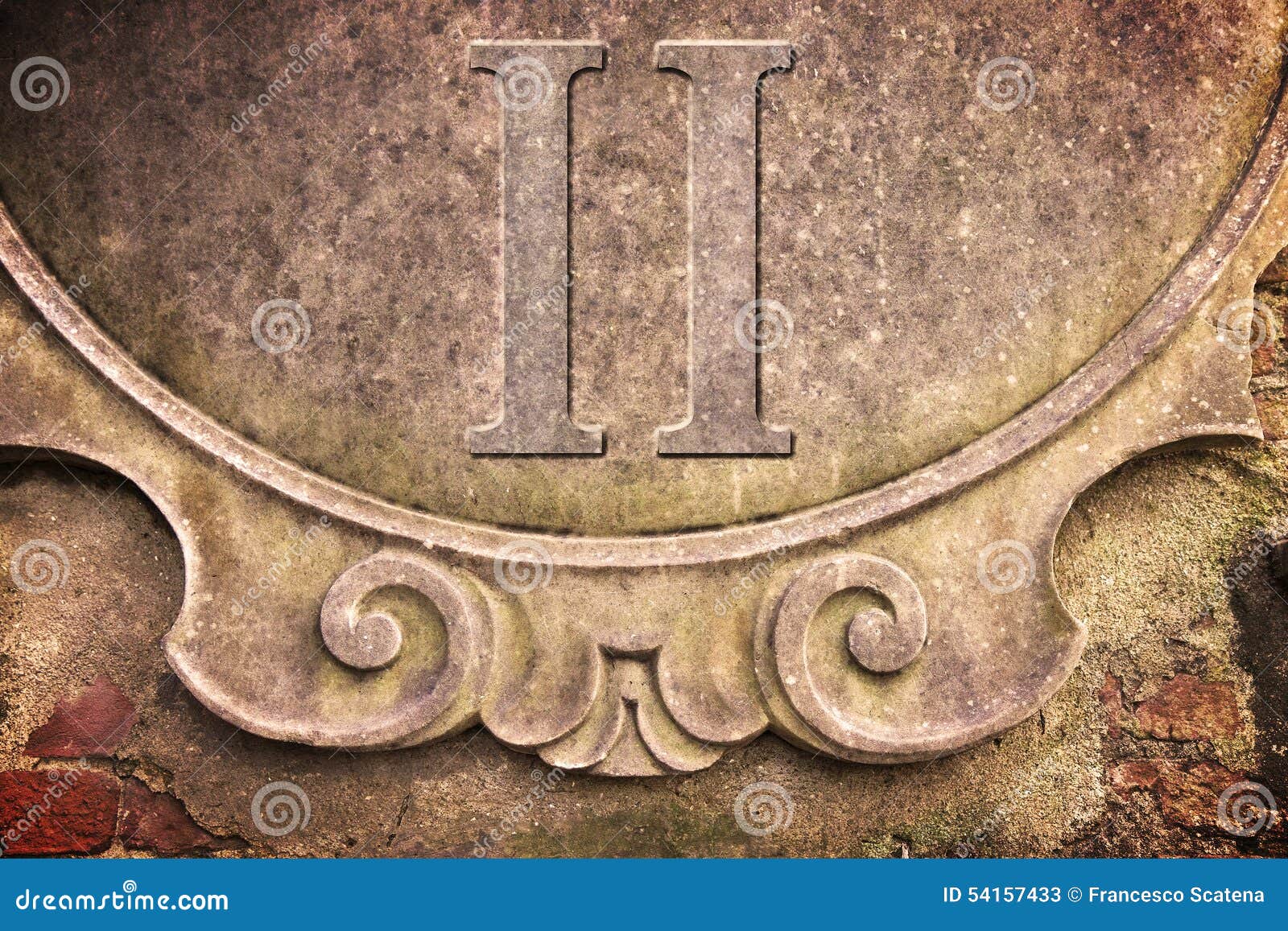 Roman Number Written on Stucco Wall Stock Image - Image of cement ...