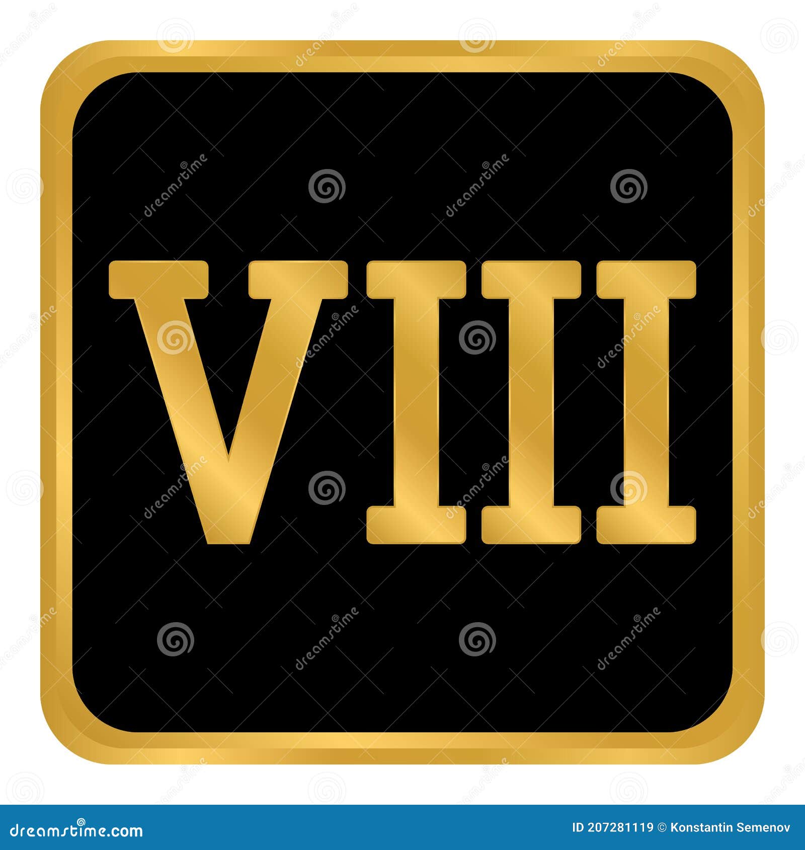Roman numeral eight stock illustration. Illustration of roman - 207281119