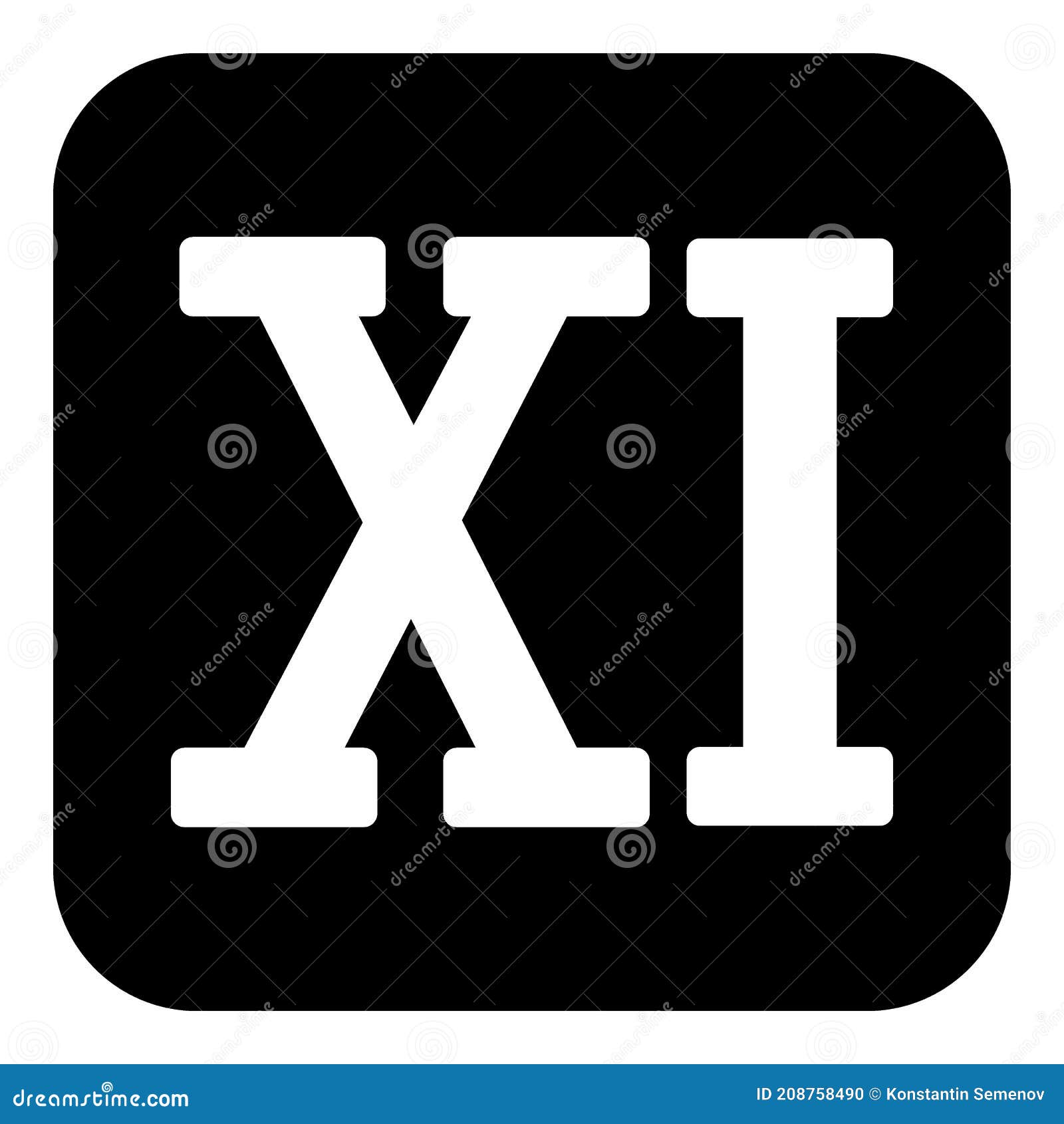 Roman numeral eleven stock vector. Illustration of roman - 208758490