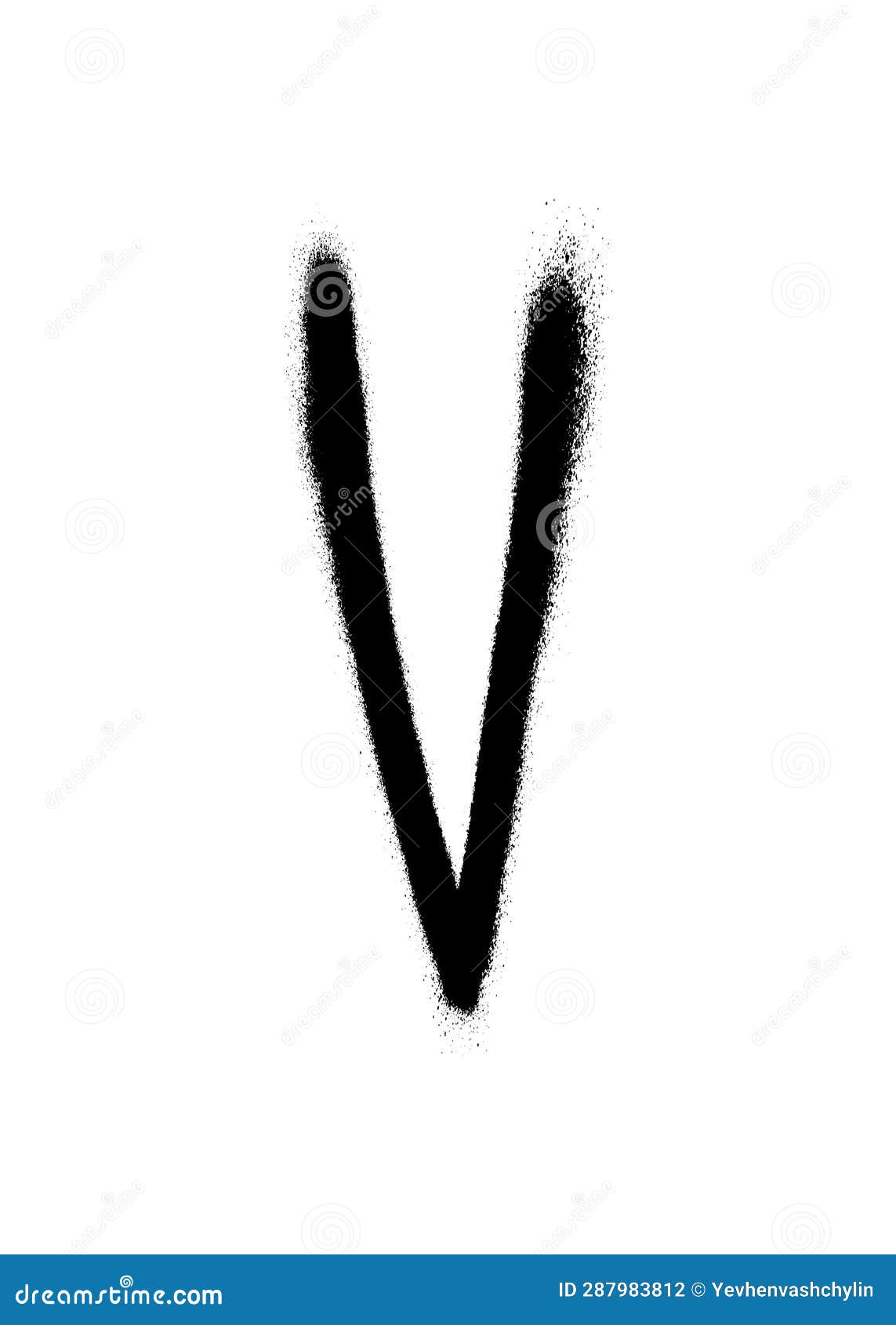 Roman Numeral Five Painted with a Black Spray Can on a White Background ...