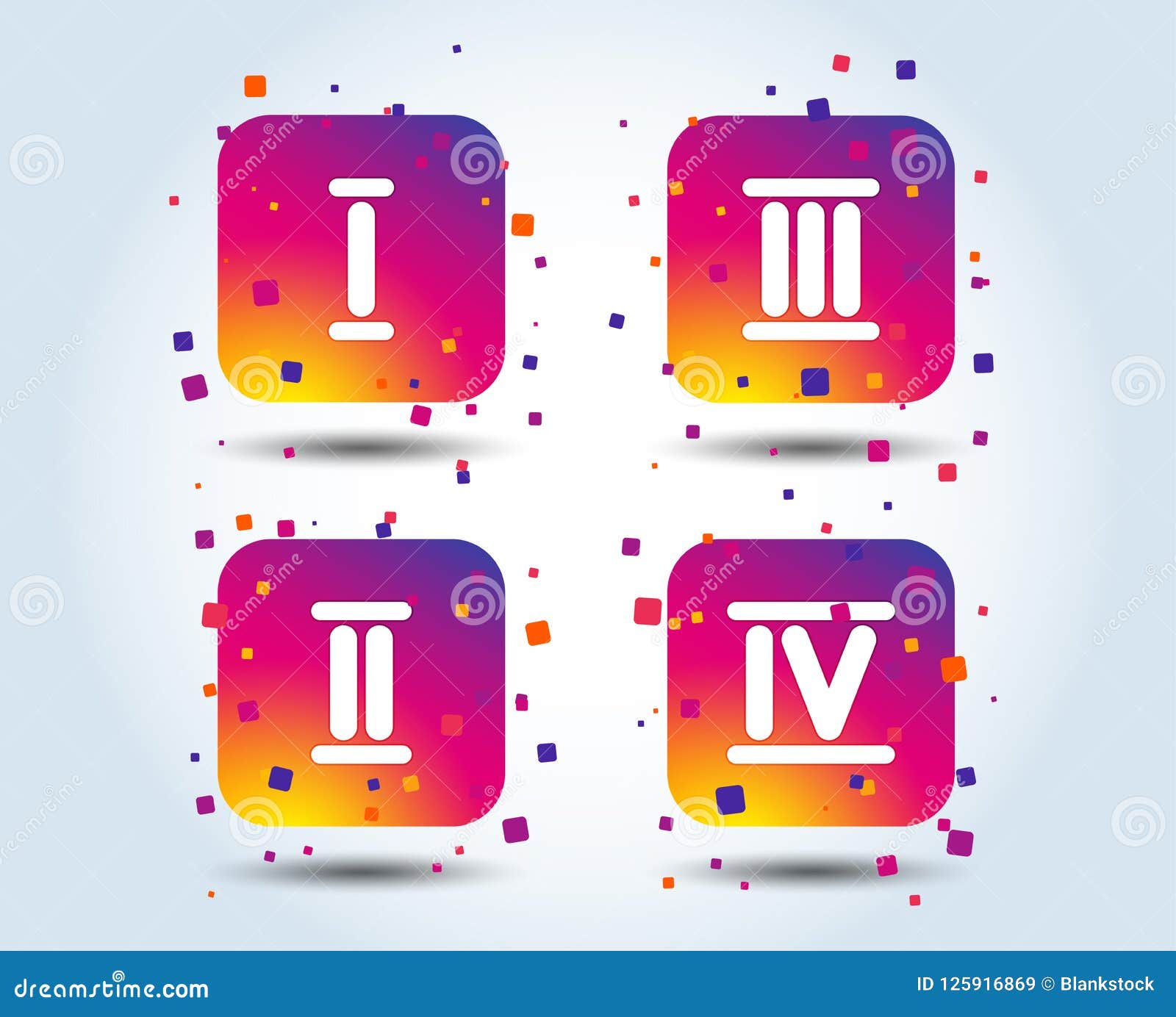 Roman Numeral Icons. Number One, Two, Three. Stock Vector ...