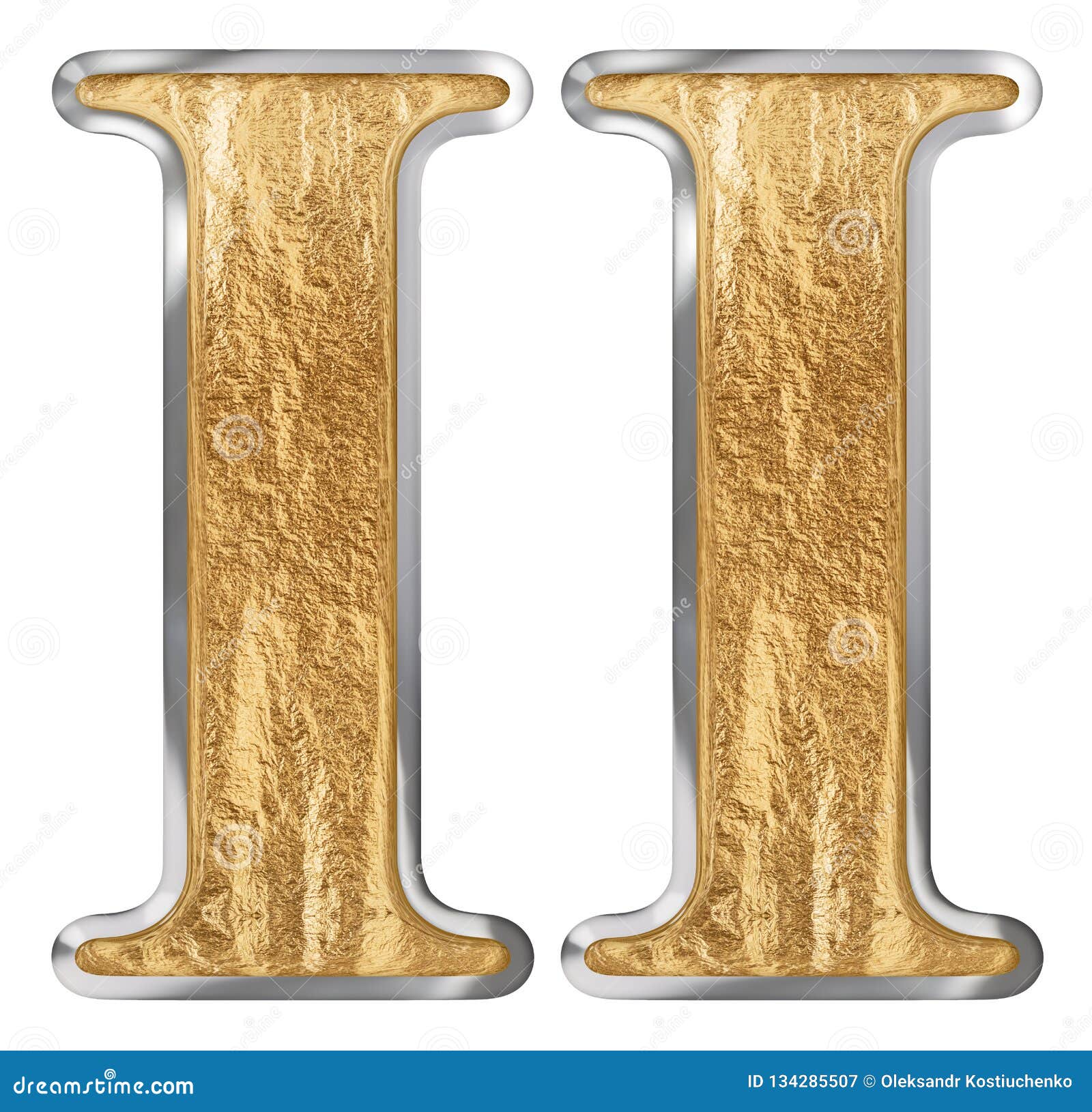 Roman Numeral II, Duo, 2, Two, Isolated on White Background, 3d Render ...