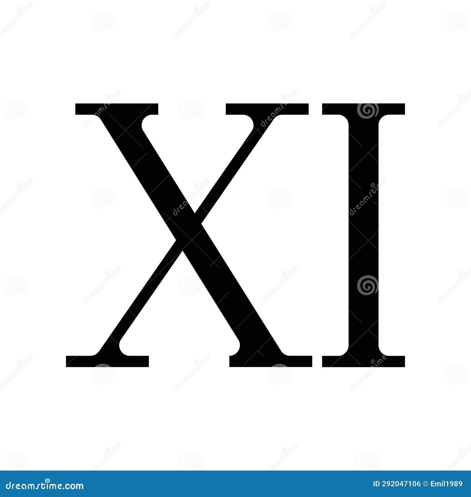 Roman Numeral Number 11 Icon Sign Stock Vector - Illustration of button ...