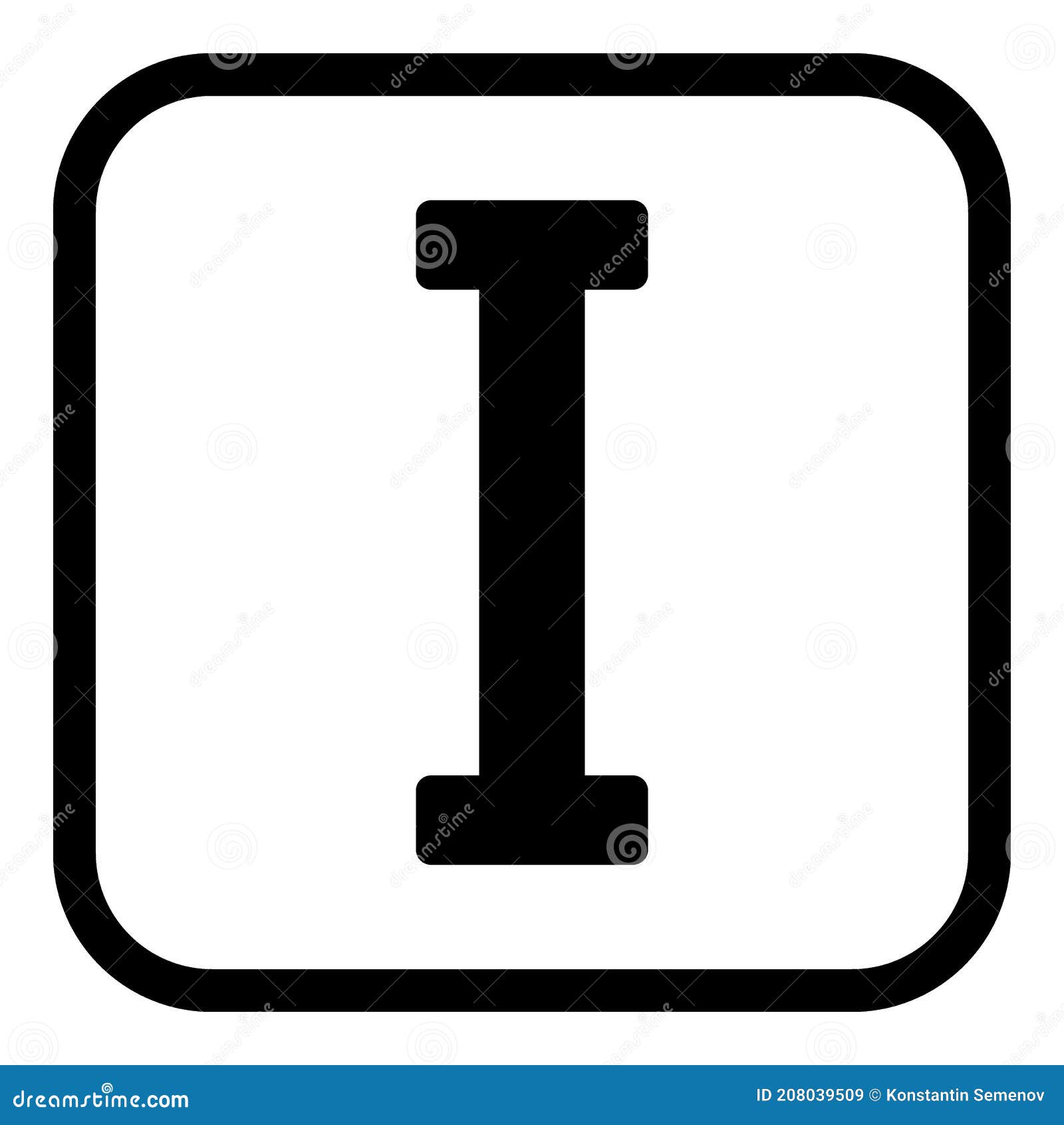 Roman numeral one stock illustration. Illustration of alphabet - 208039509