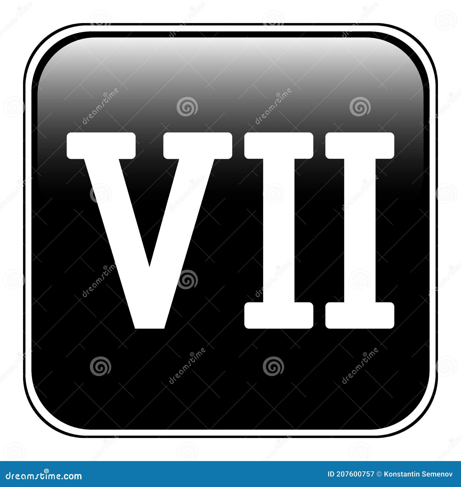 Roman numeral seven stock illustration. Illustration of square - 207600757