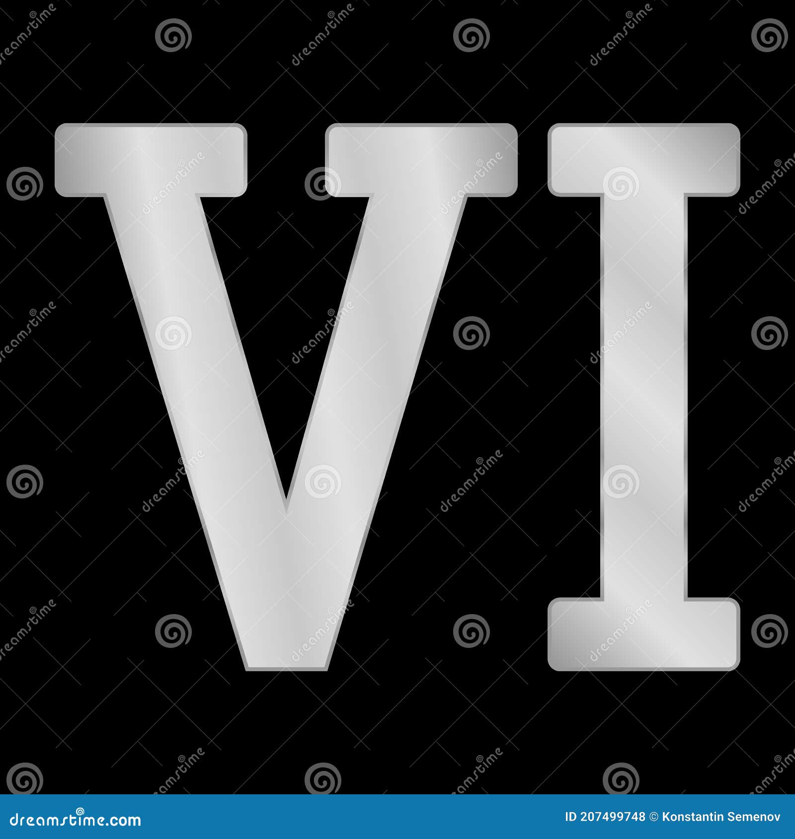 Roman numeral six stock illustration. Illustration of template - 207499748