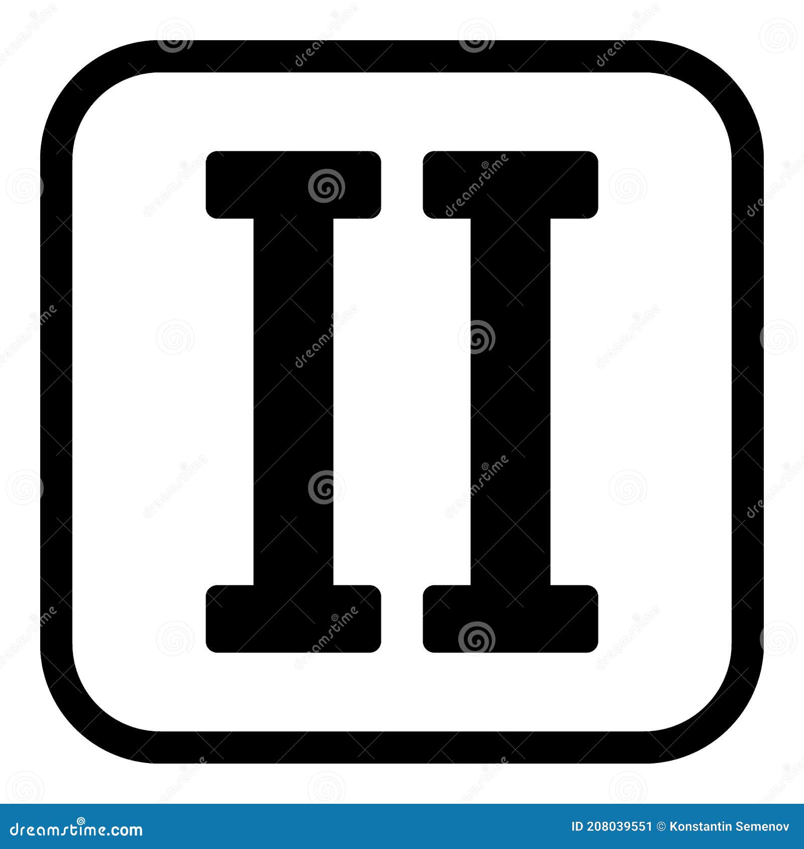 Roman numeral two stock illustration. Illustration of icon - 208039551
