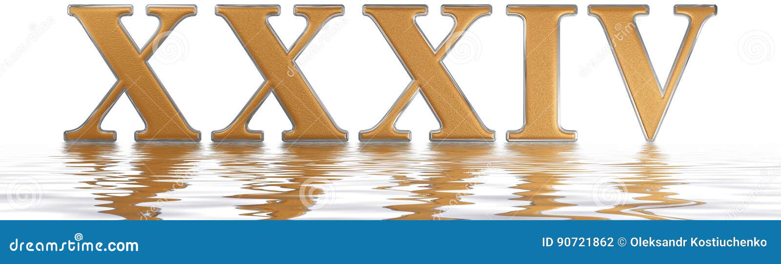 Roman Numeral XXXIV, Quattuor Et Triginta, 34, Thirty Four, Reflected ... Roman Numeral XXXIV, Quattuor Et Triginta, 34, Thirty Four, Reflected ...
