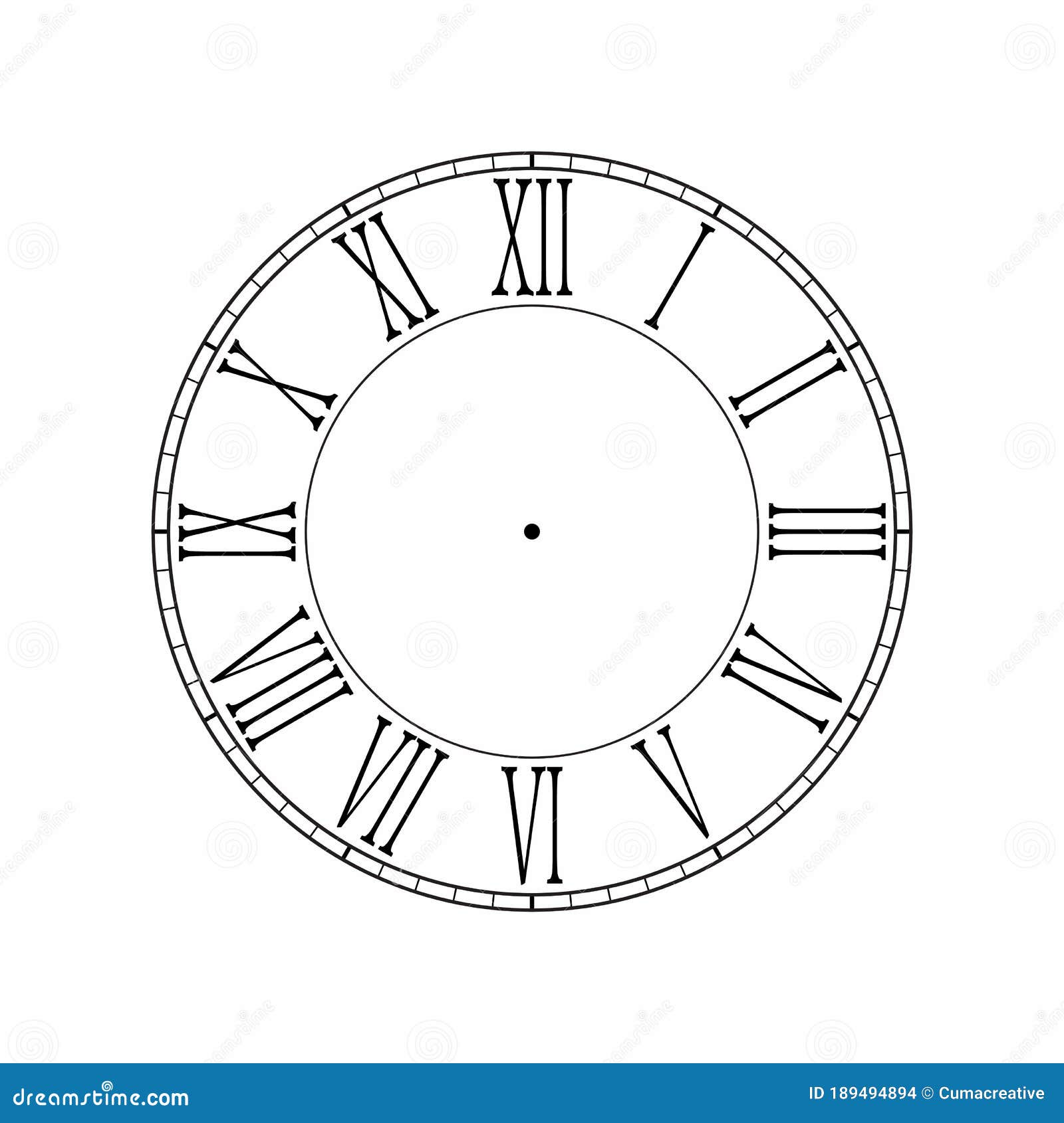 Roman Numerals Clock Faces. Round Shape Stock Vector - Illustration of ...