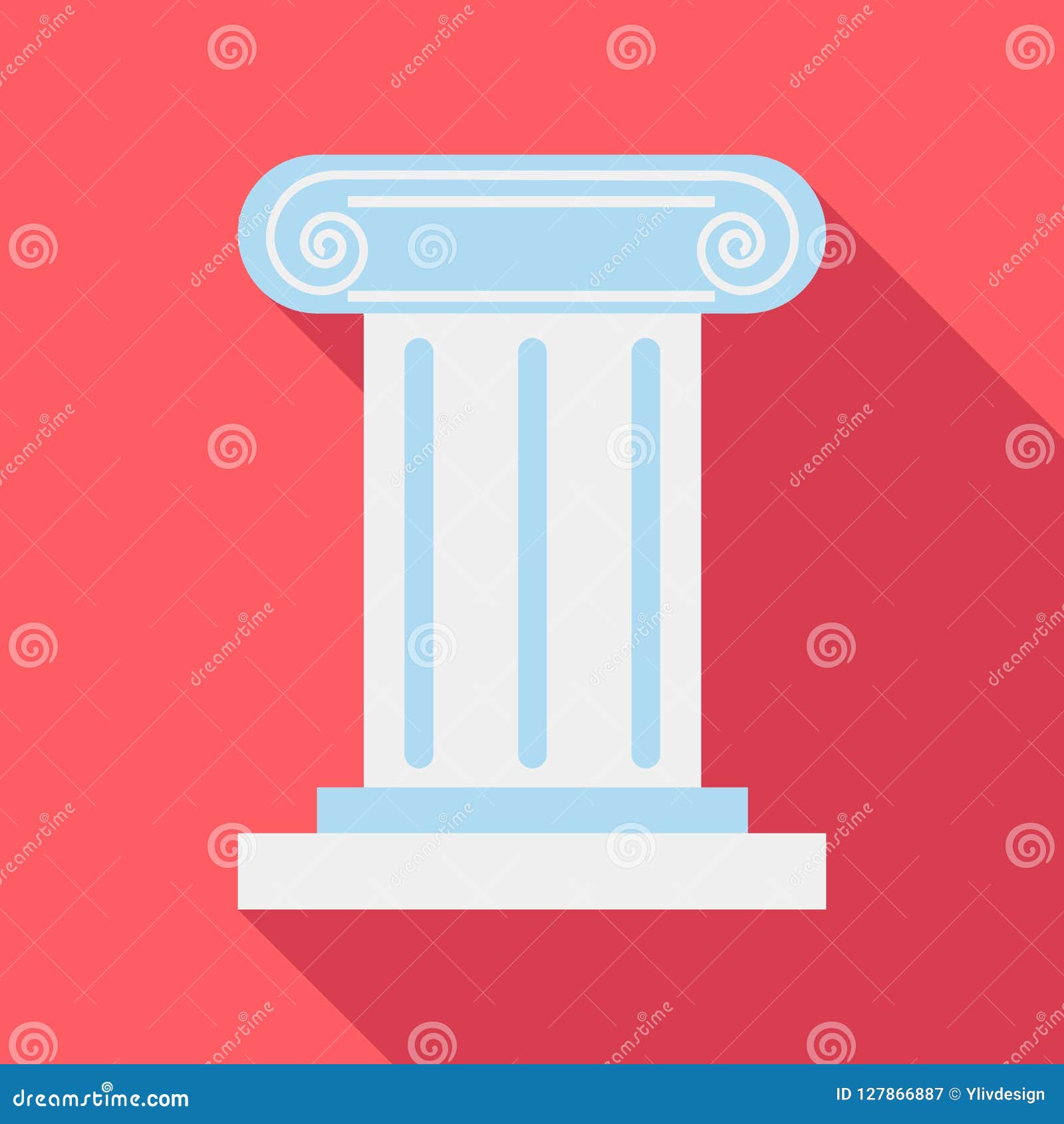 Roman Pillar Icon, Flat Style Stock Illustration - Illustration of ...