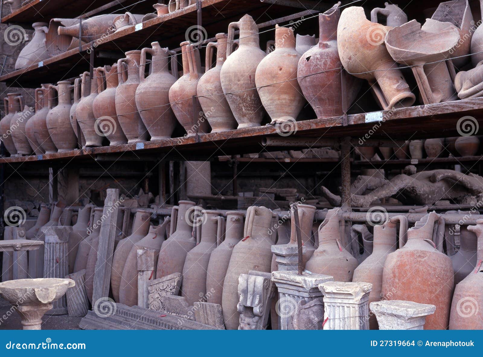 Roman Pots, Pompeii, Italy. Stock Photo - Image of history, attraction ...