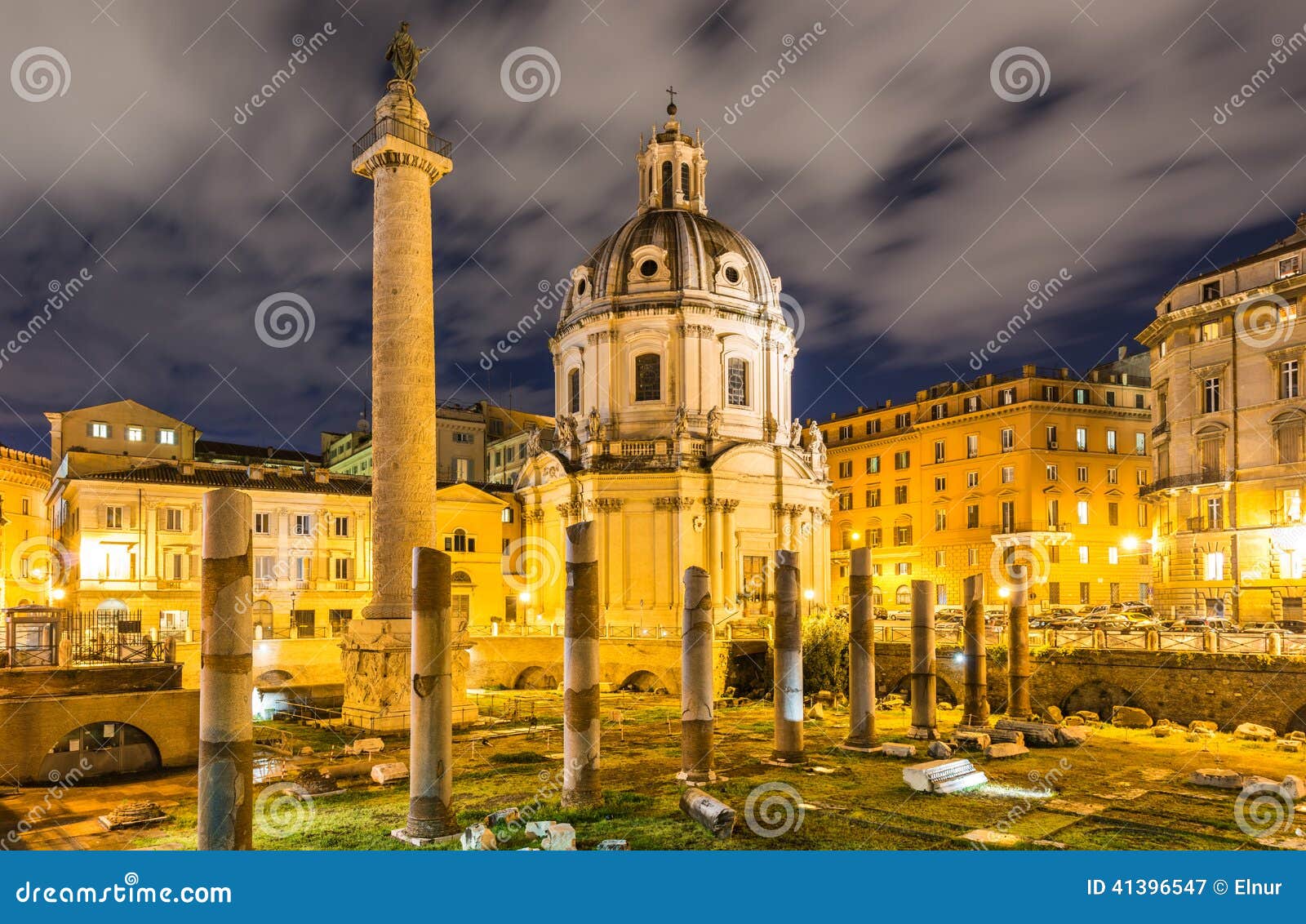 Roman Ruines during Evening Hours Stock Image - Image of colosseum ...