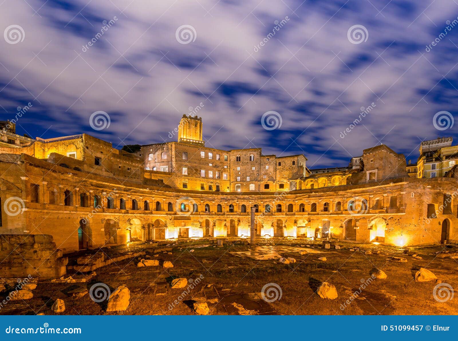 Roman Ruines during Evening Hours Stock Image - Image of antique ...
