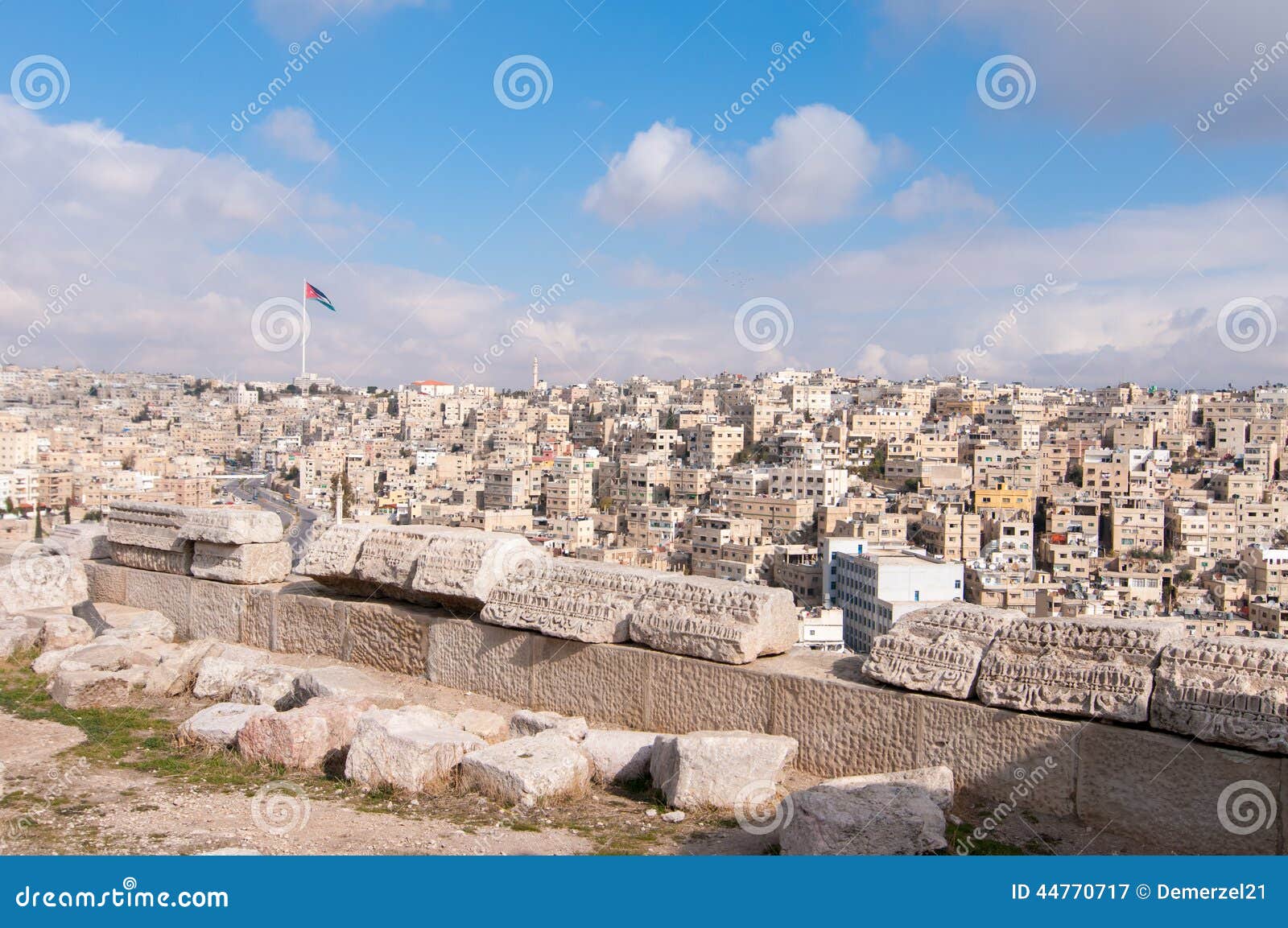 Roman Ruins of the Citadel - Amman, Jordan Stock Image - Image of ...