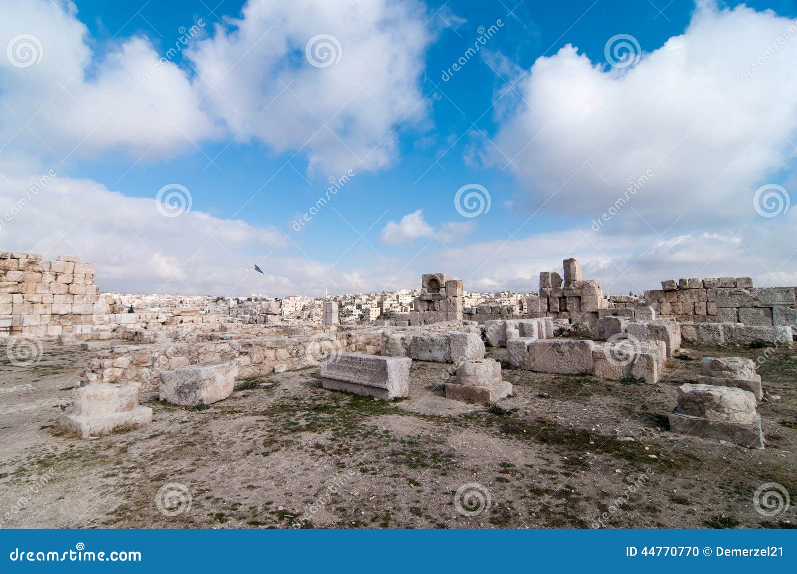 Roman Ruins of the Citadel - Amman, Jordan Stock Photo - Image of ...
