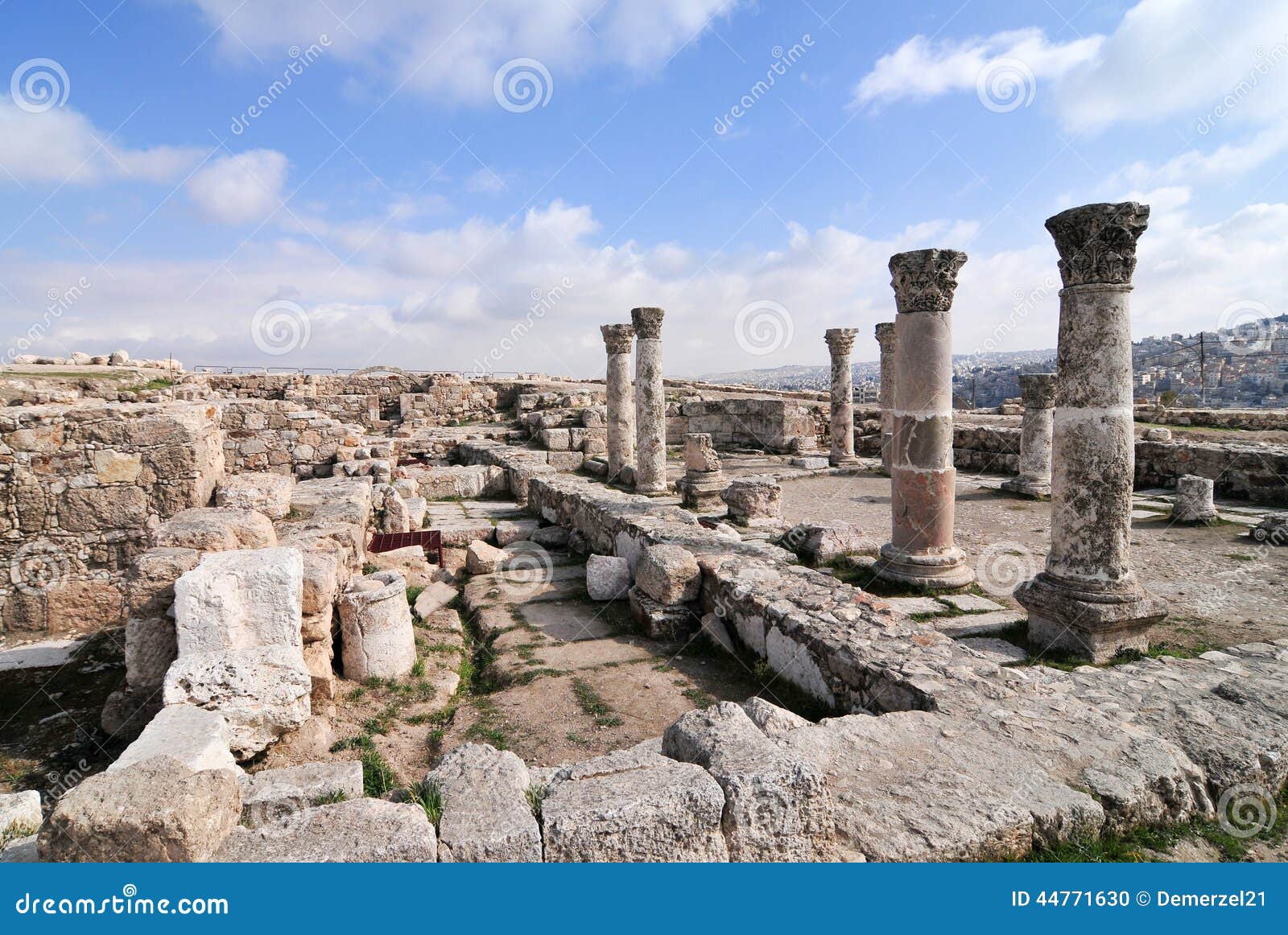 Roman Ruins of the Citadel - Amman, Jordan Stock Photo - Image of ...