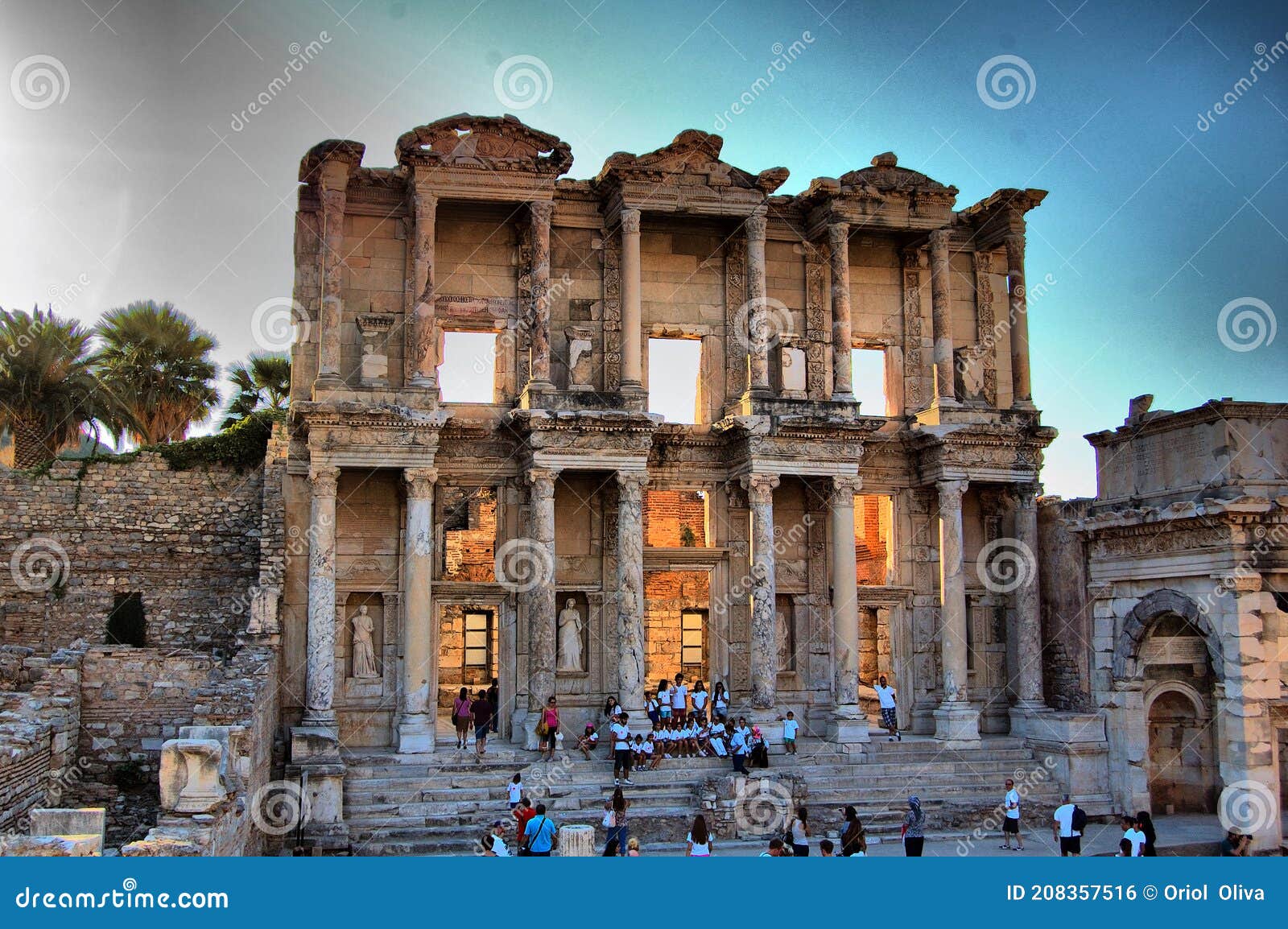 The Ruins Of Celsus Library In Ephesus Stock Photography ...