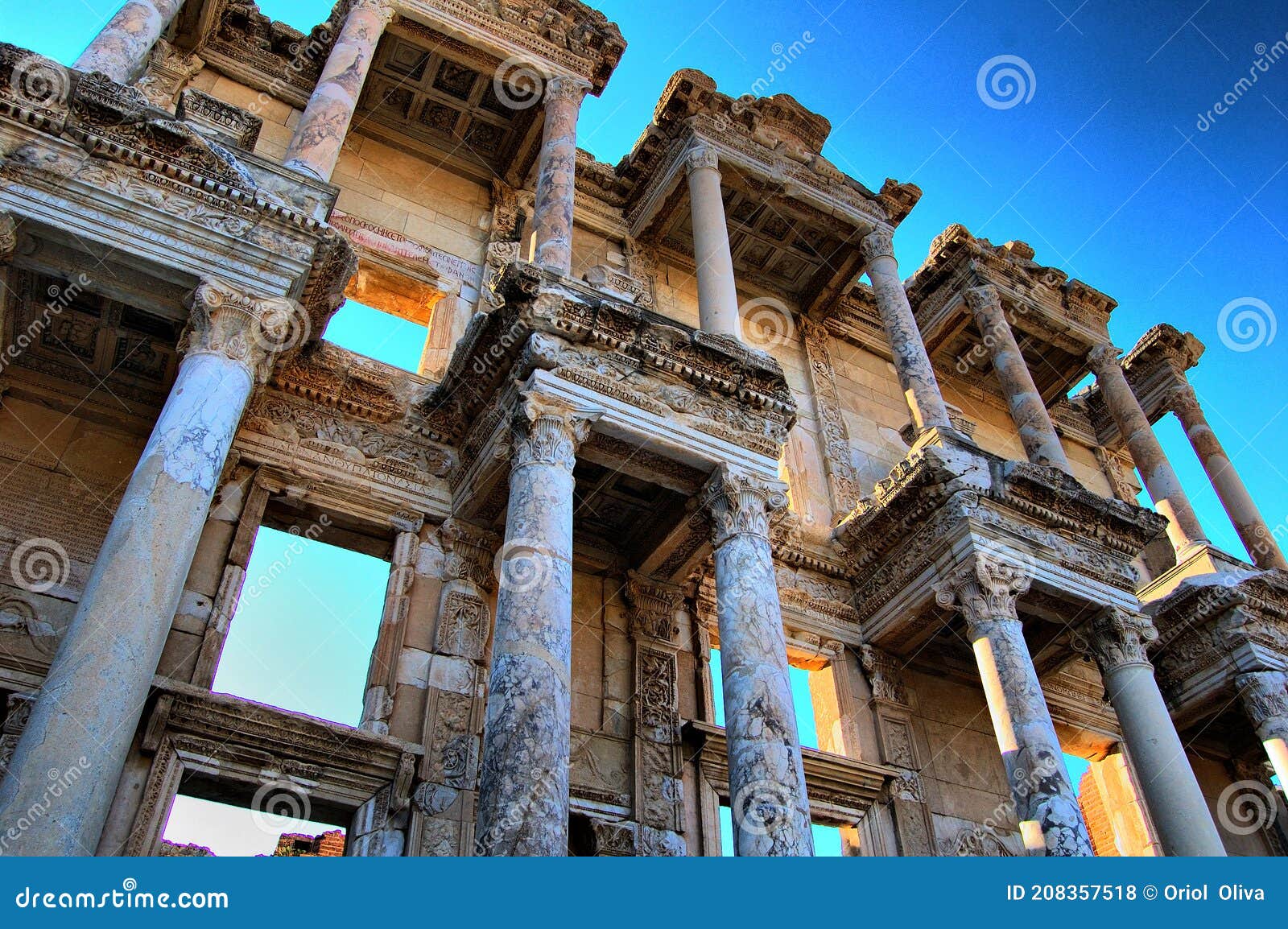 Roman Ruins of Ephesus. Library of Celsus (Turkey). Stock Photo - Image ...