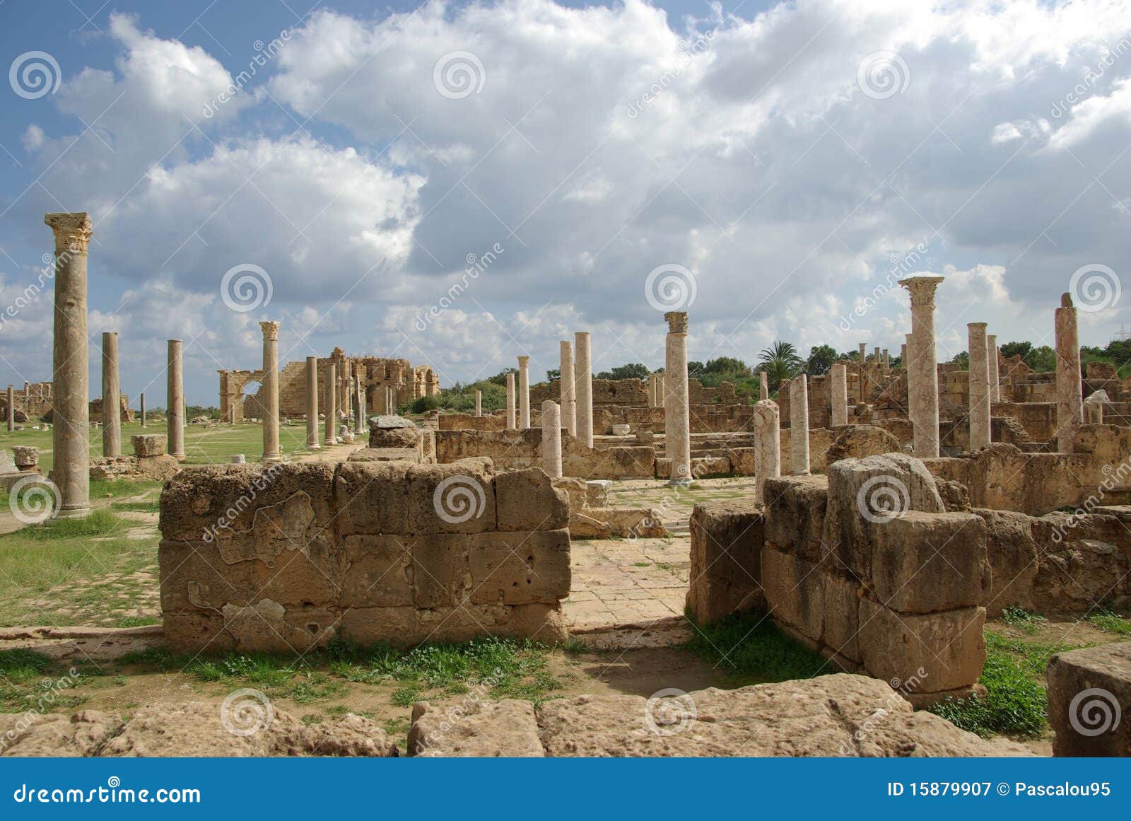 Roman Ruins in Leptis Magna, Libya Stock Image - Image of decline ...