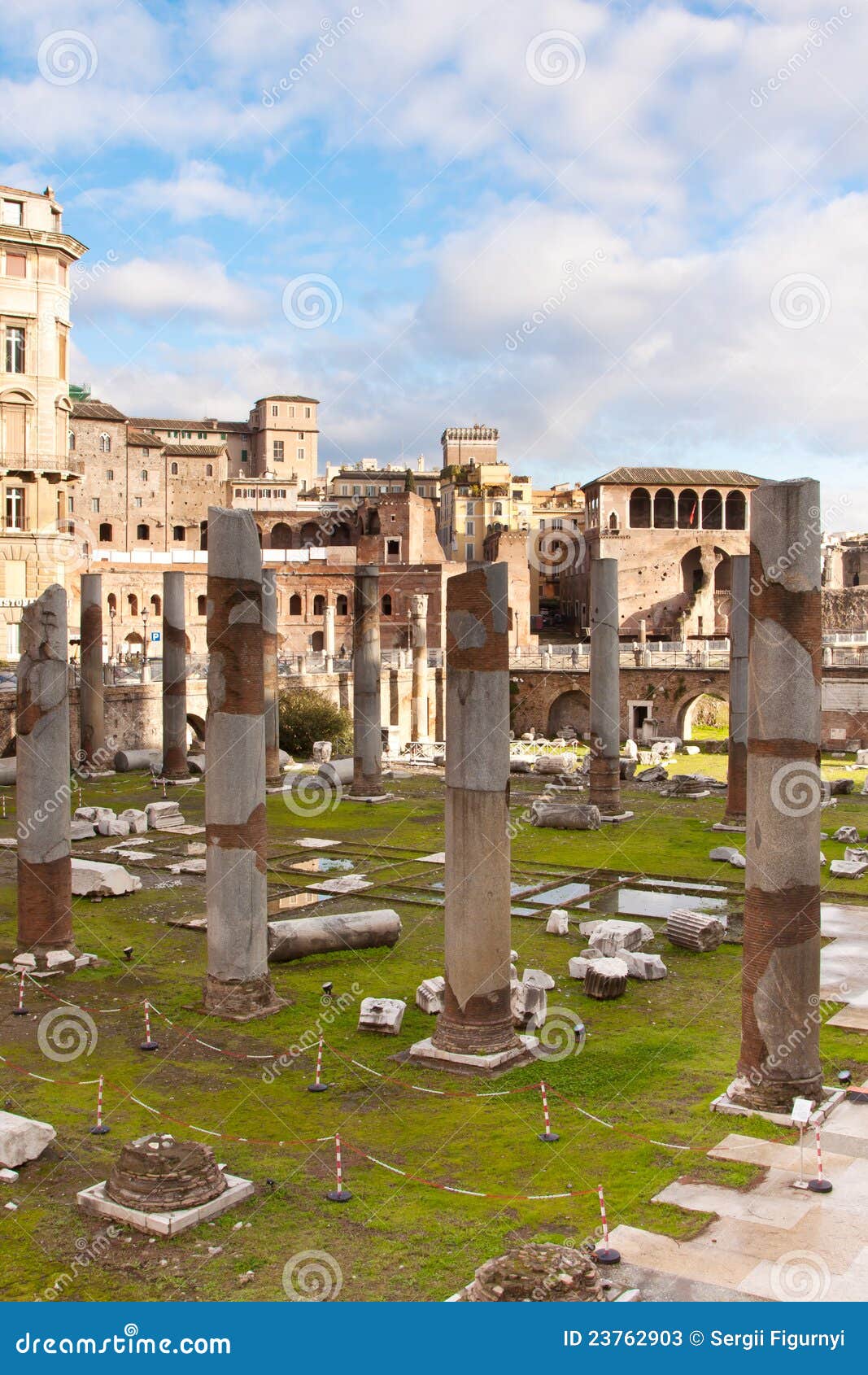 Roman ruins in Rome. stock image. Image of column, church - 23762903