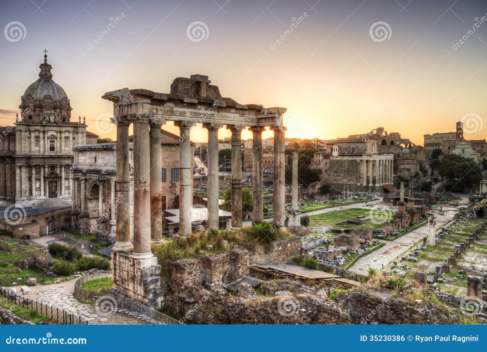 Roman Ruins in Rome, the Imperial Forum. Stock Photo - Image of ...